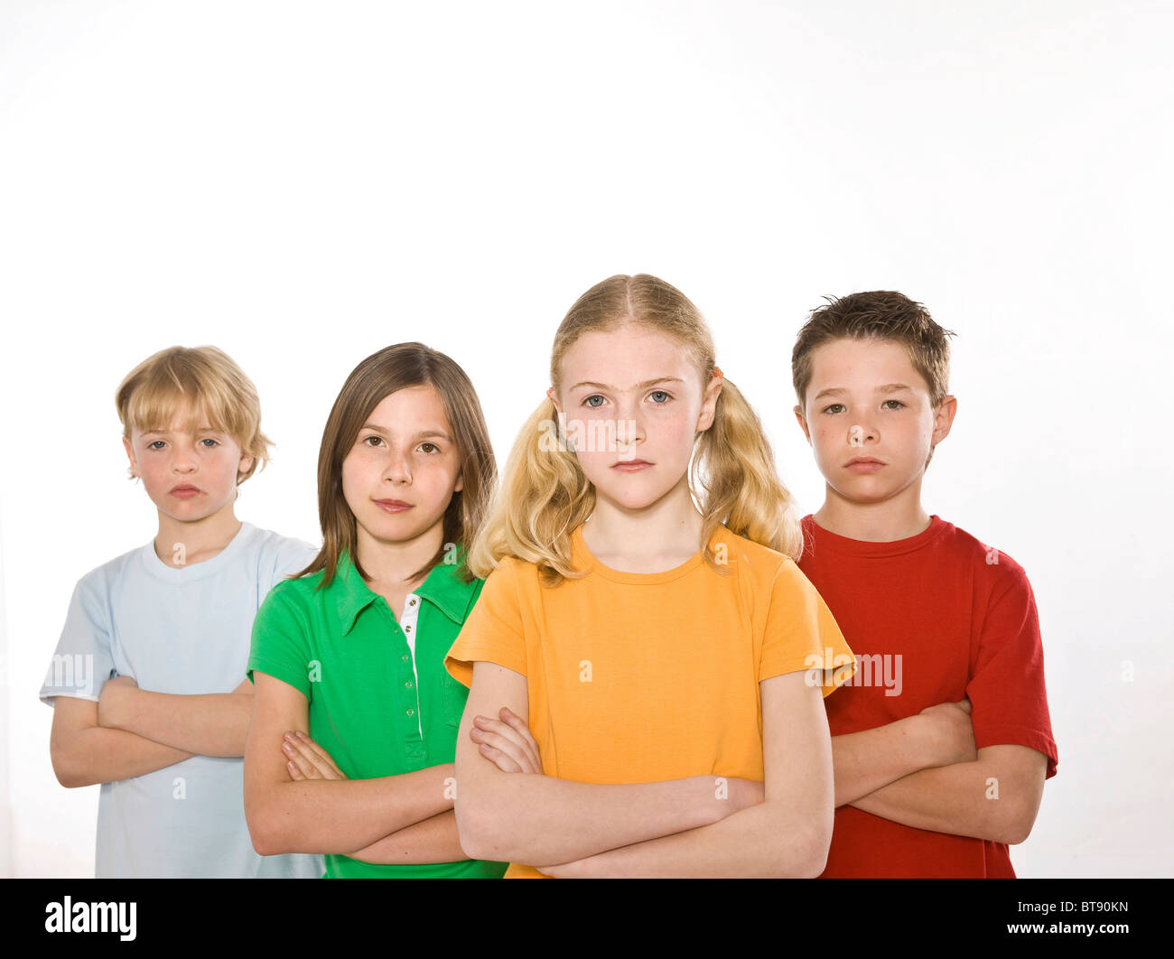 Group of serious children Stock Photo - Alamy