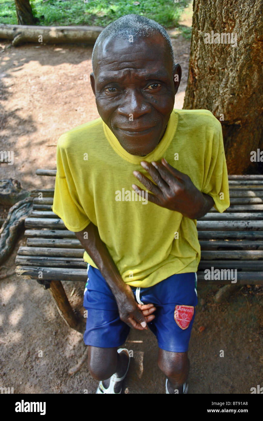 Old Liberian refugee in Tabou, Ivory Coast Stock Photo - Alamy