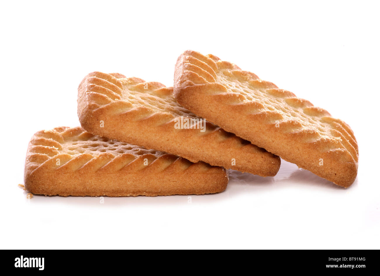Shortbread biscuit isolated on white background Stock Photo - Alamy