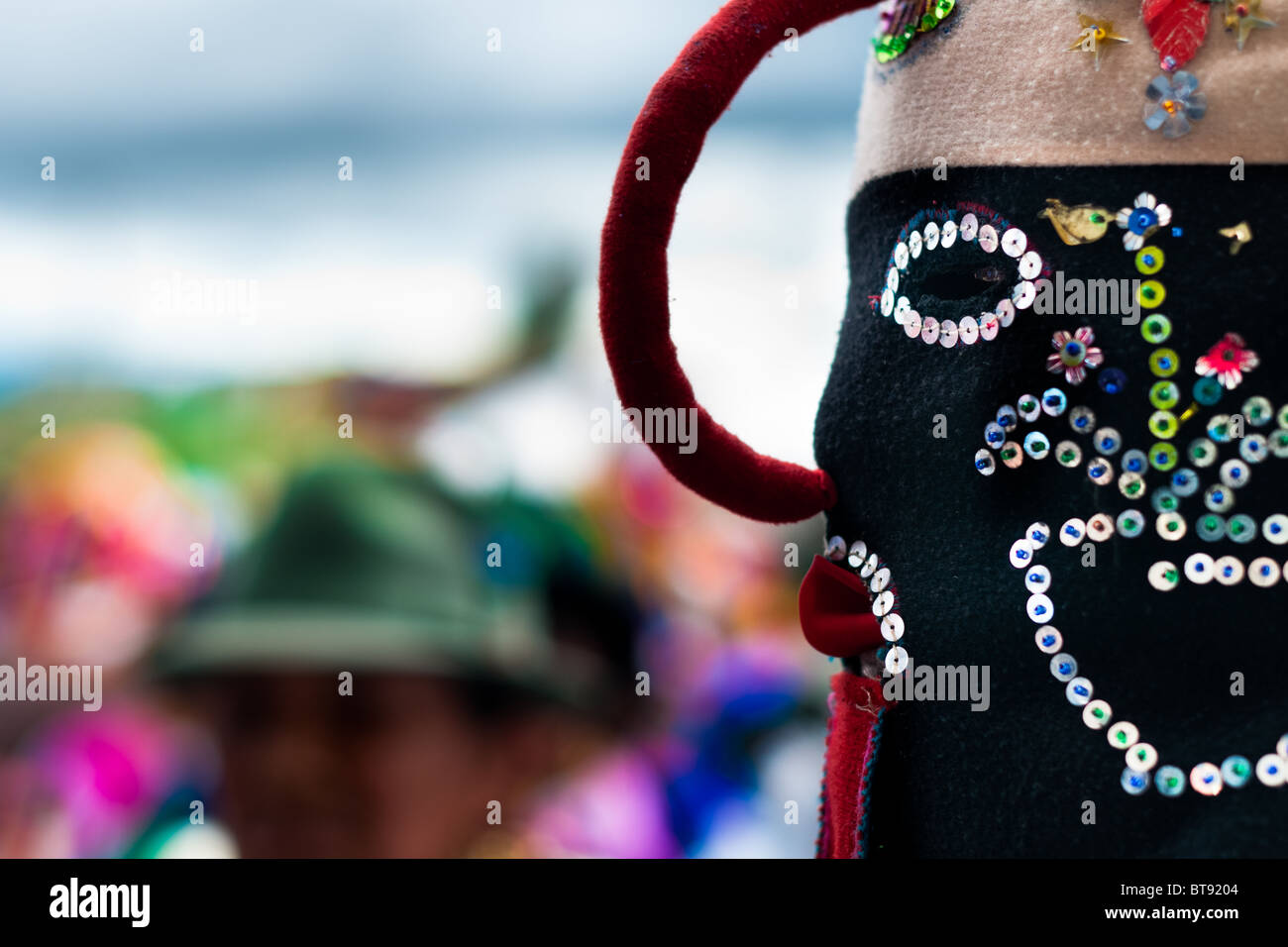A man dancer, wearing a colorful masque, performs Aya Uma, during the ...