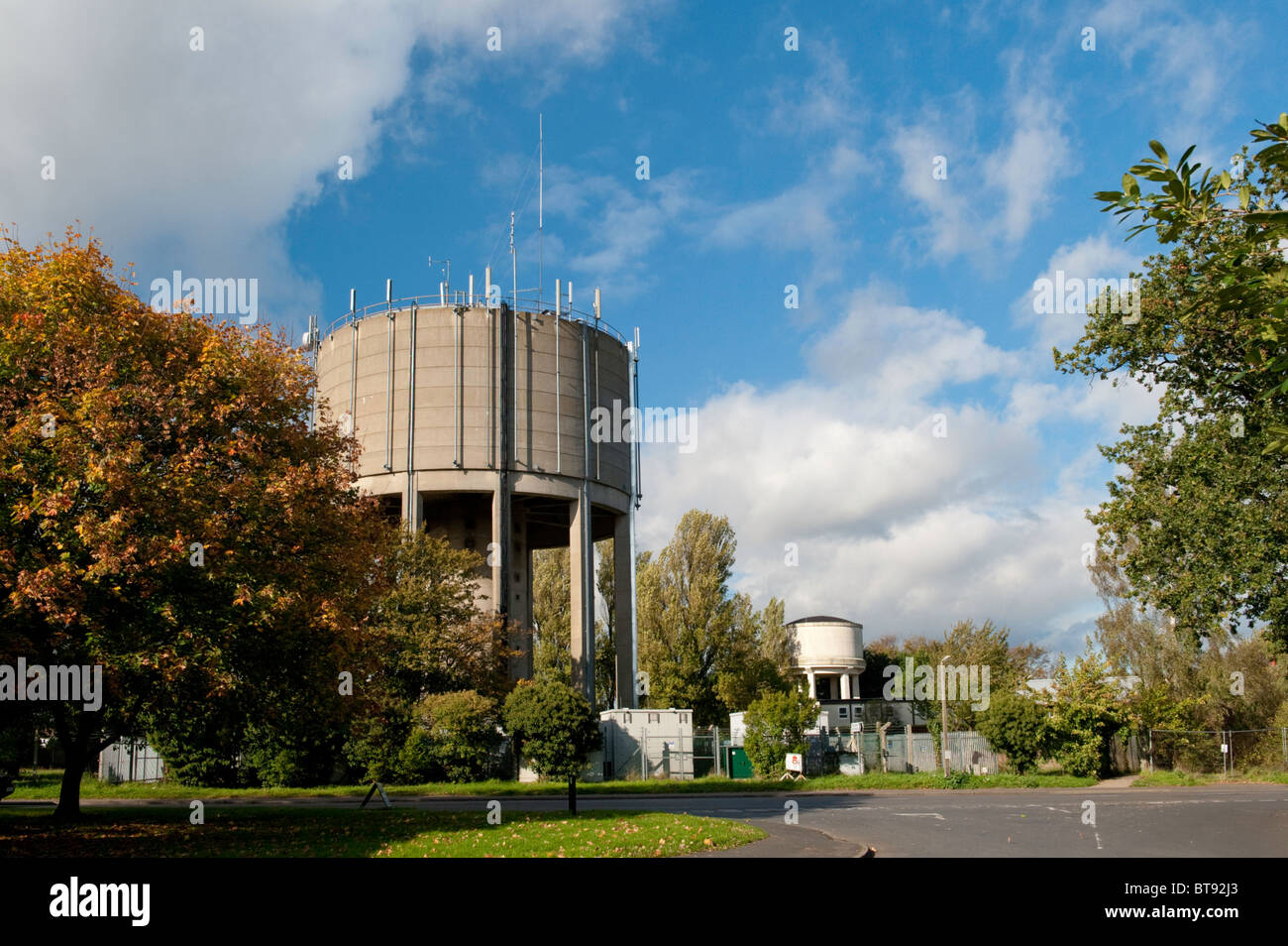Old concrete water towers at Fakenham Norfolk Stock Photo - Alamy