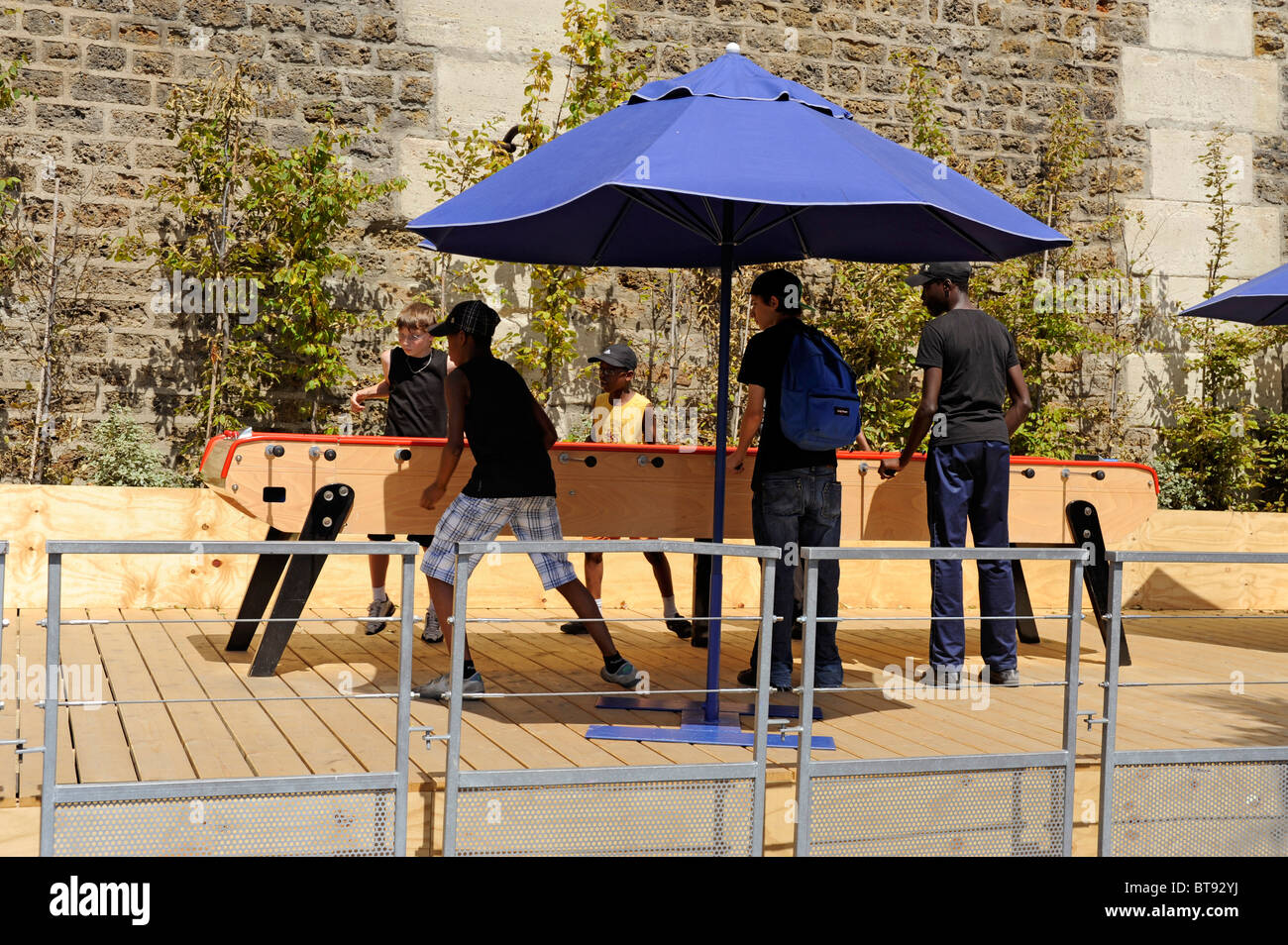 Football table at Paris Plage,France,Paris beach Stock Photo - Alamy