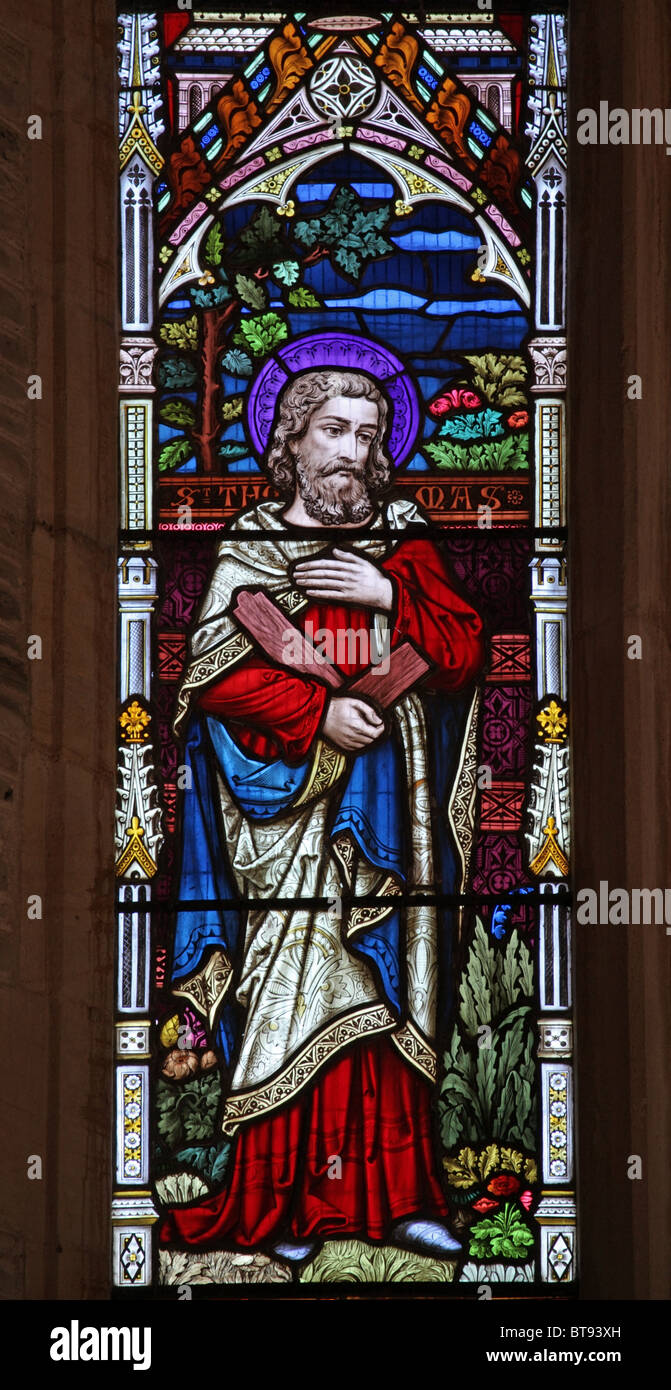 Stained glass window by Clayton & Bell depicting St Thomas, Parish ...