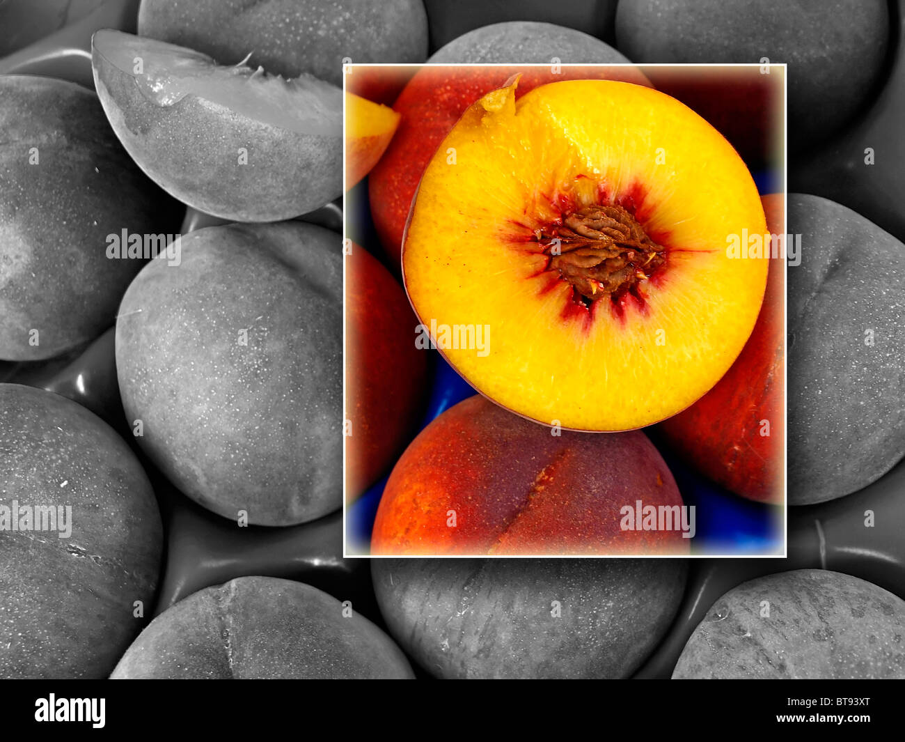 peaches on focus Stock Photo - Alamy
