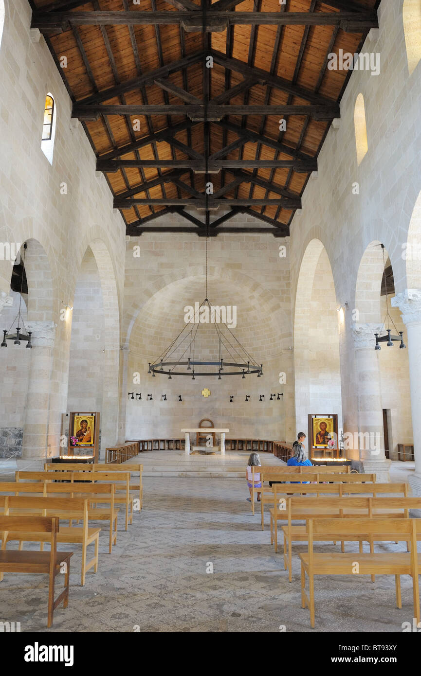 The Church of the First Feeding of the Multitude at Tabgha, interior ...