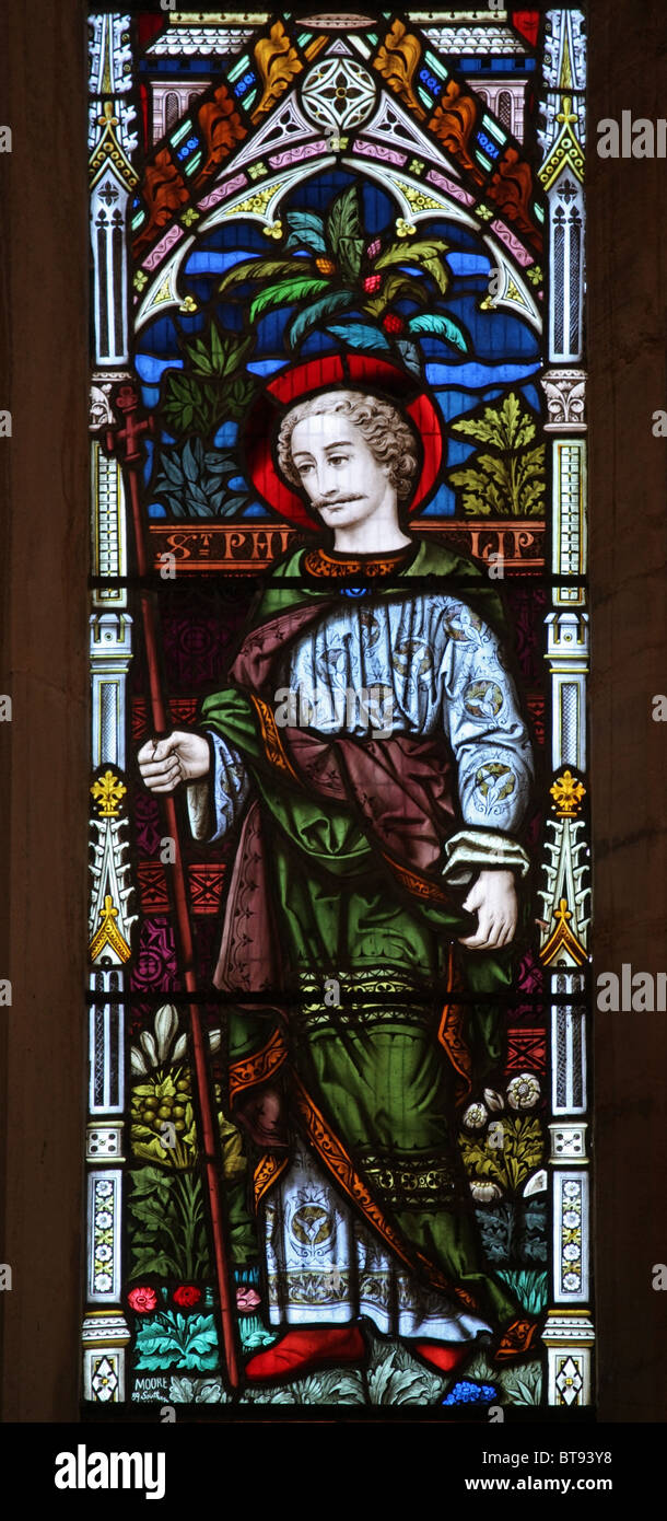 Stained glass window by Clayton & Bell depicting St Philip, Parish ...