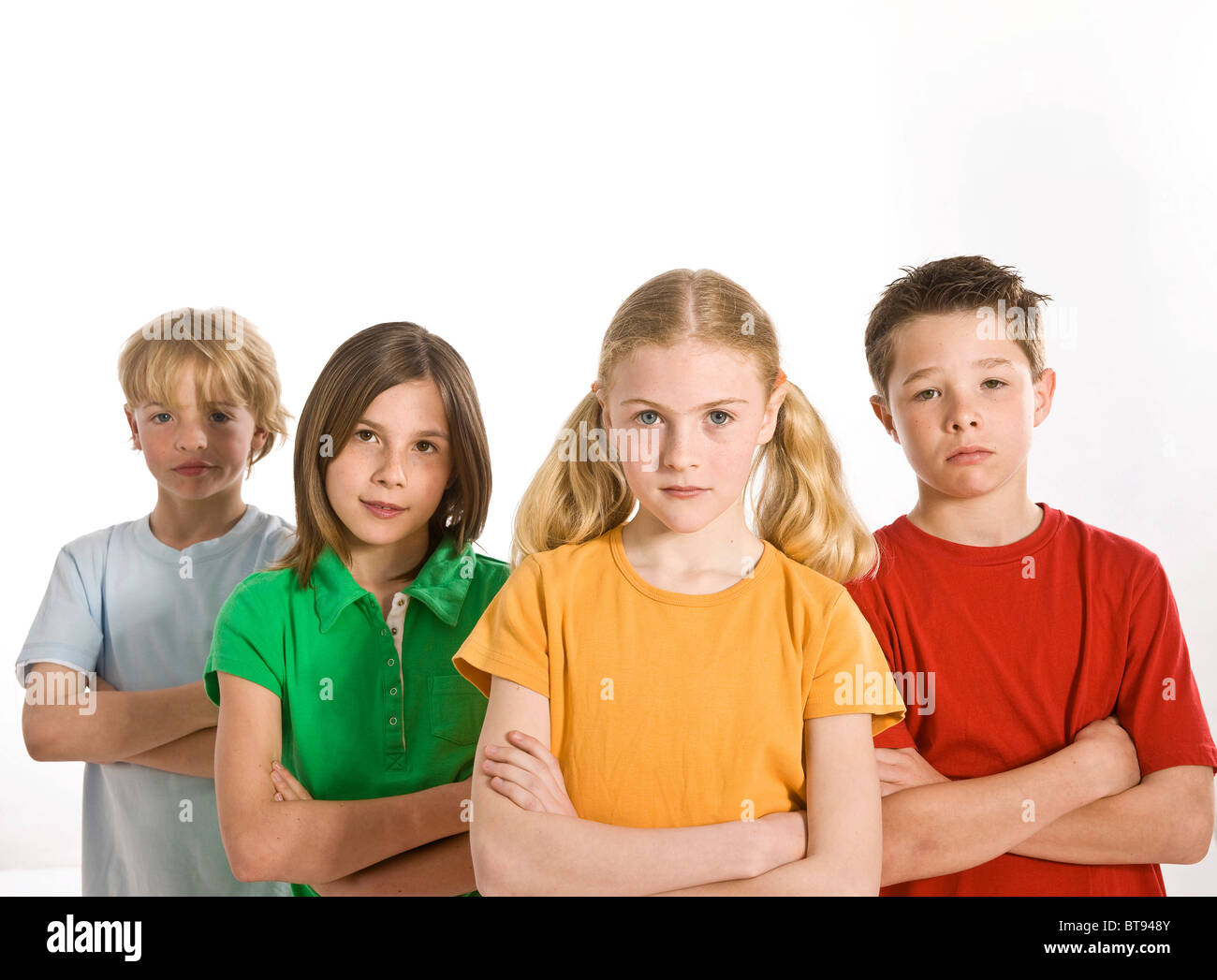 Group of serious children Stock Photo - Alamy
