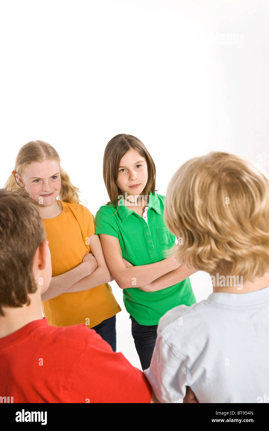 Group of children arguing Stock Photo - Alamy
