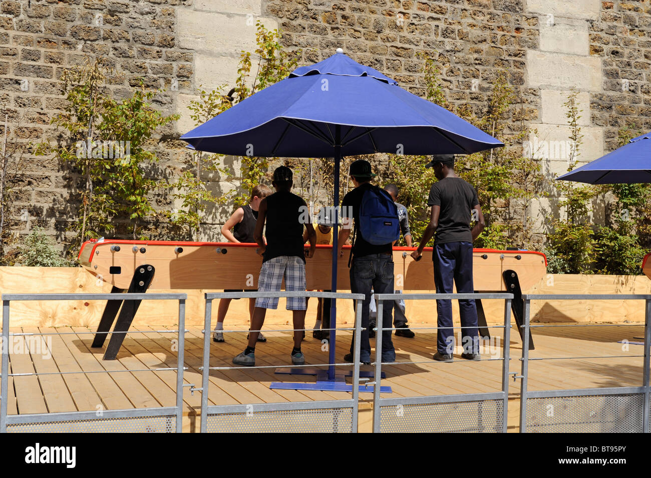 Football table at Paris Plage,France,Paris beach Stock Photo - Alamy