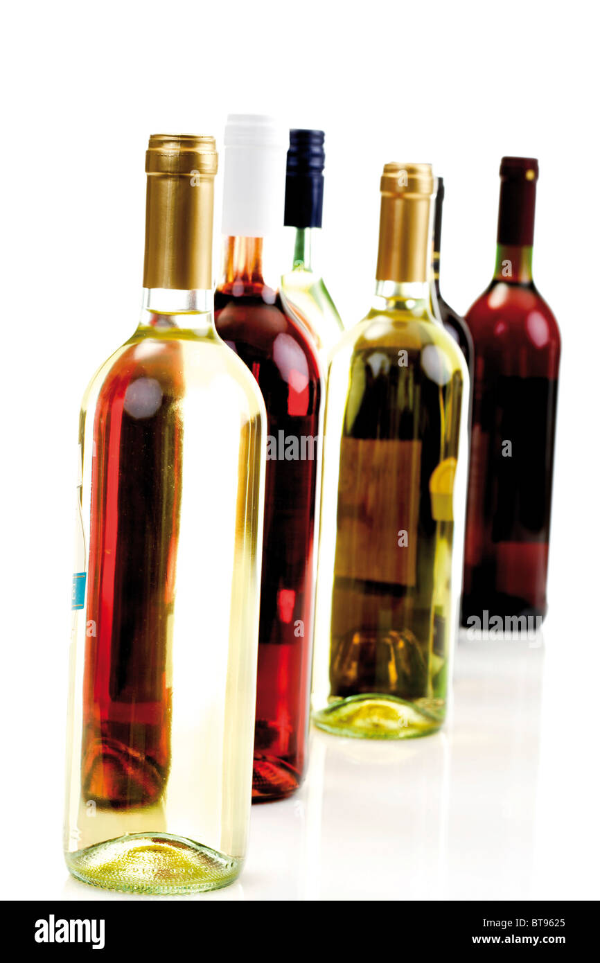 Various wine bottles glass Cut Out Stock Images & Pictures - Alamy