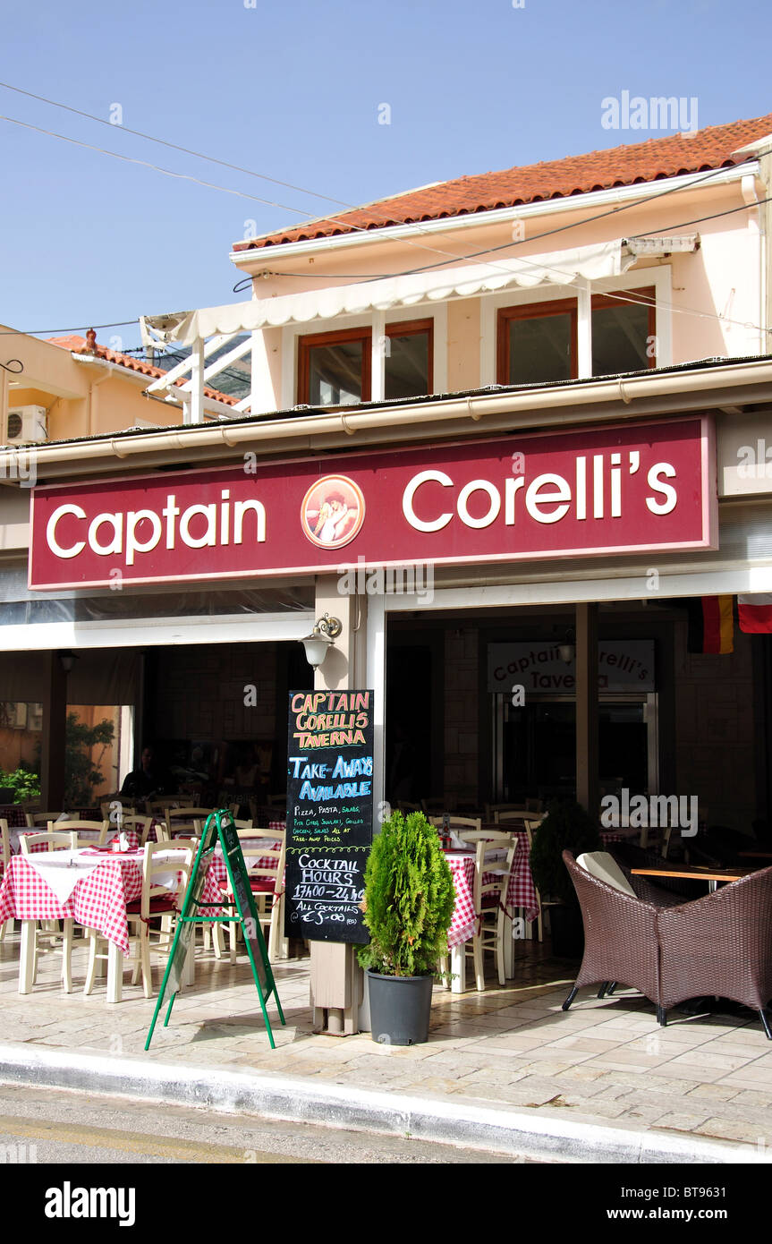 Captain Corelli's Taverna on harbourfront, Agia Efimia, Kefalonia ...