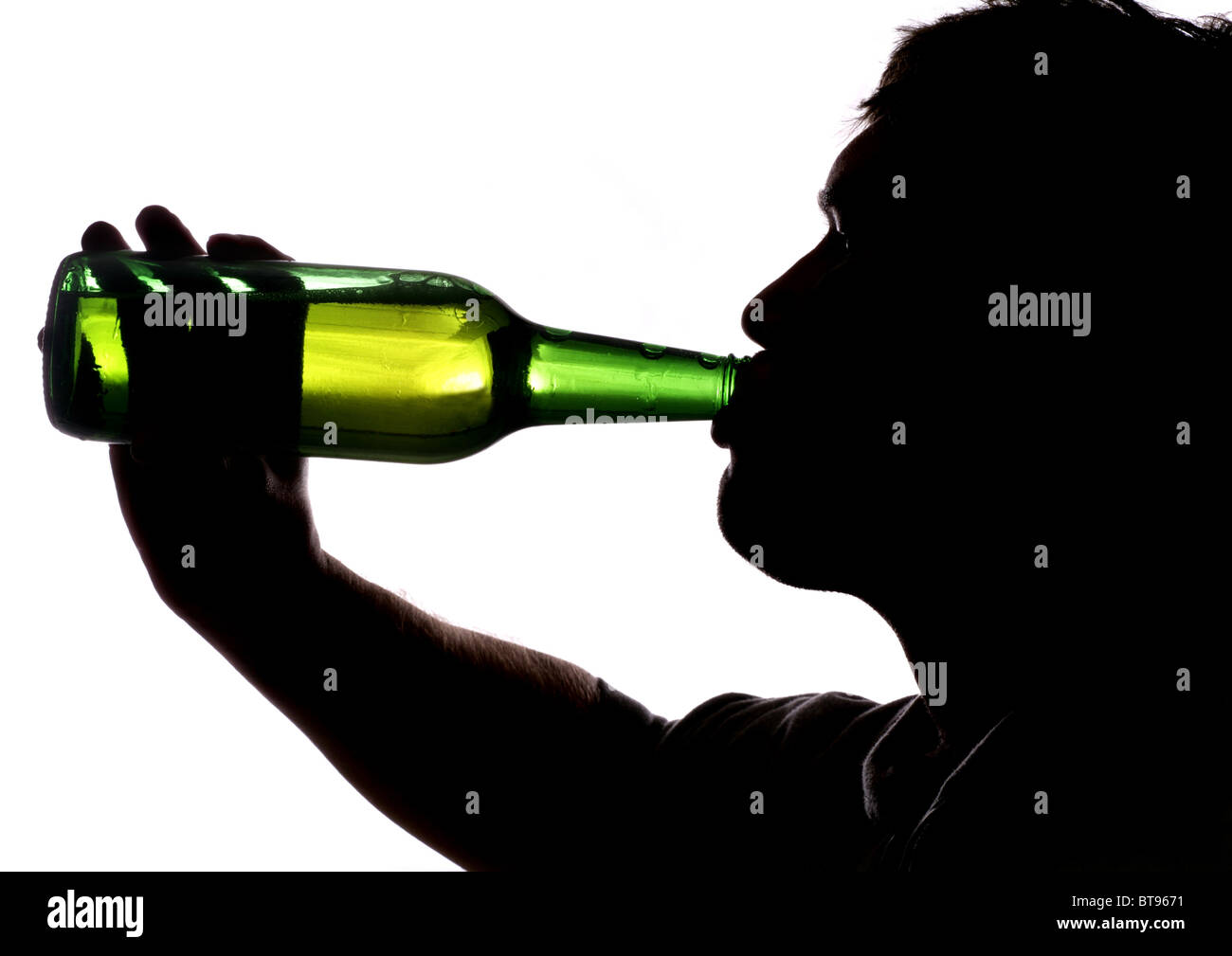 Man Drinking Beer Silhouette