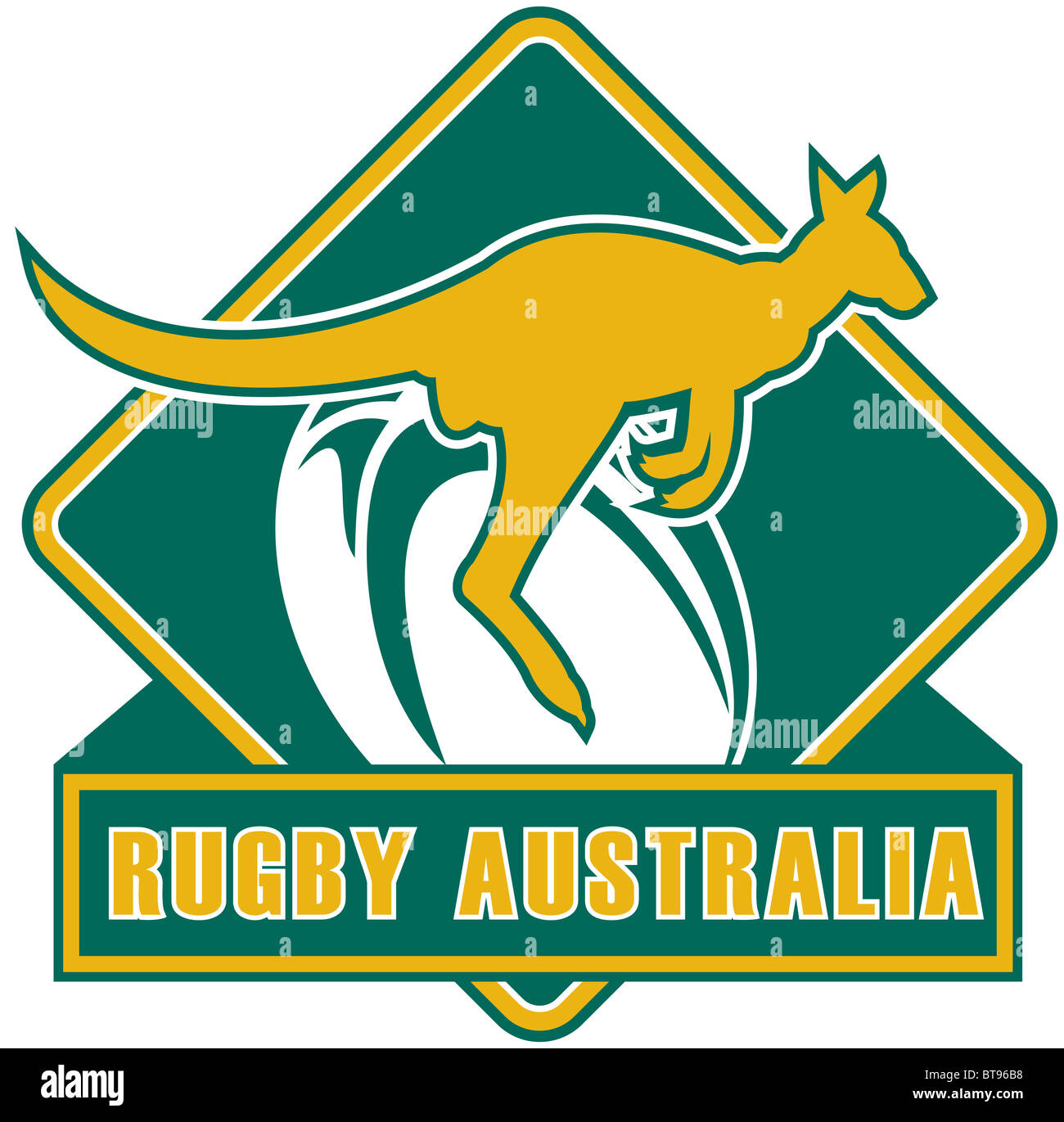 illustration of a kangaroo or wallaby jumping side view with stars and ...