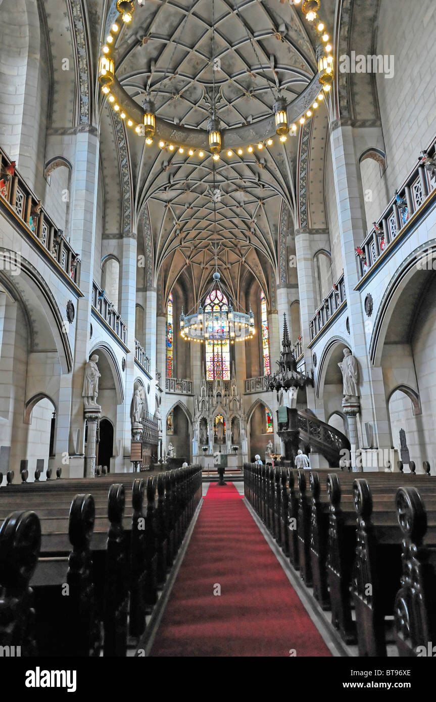 Interior with altar, Evangelische Schlosskirche Protestant castle ...