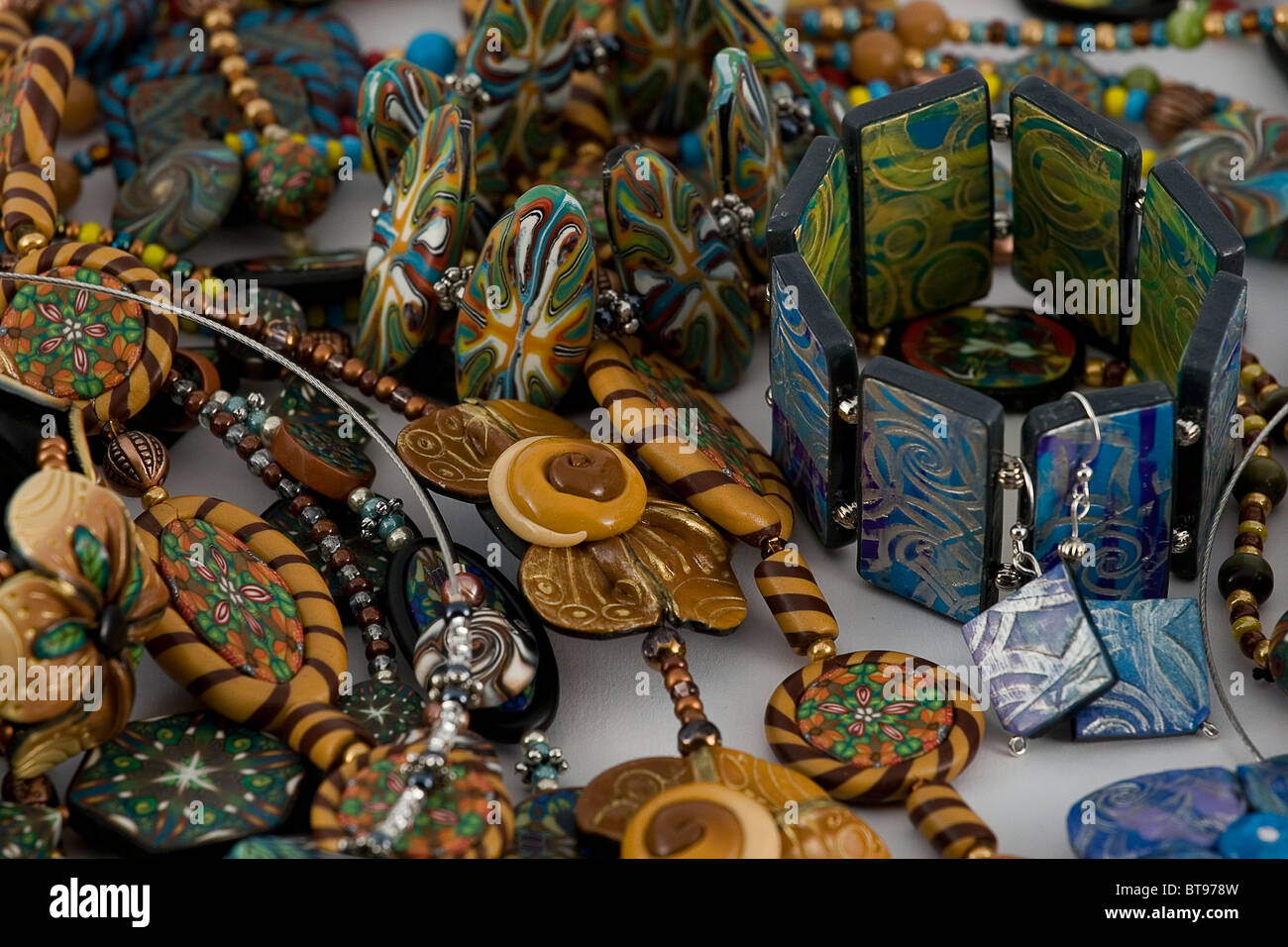 poly clay art jewelry Stock Photo - Alamy