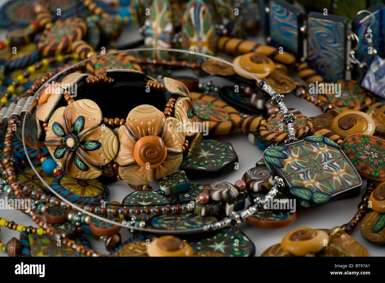 poly clay art jewelry Stock Photo - Alamy