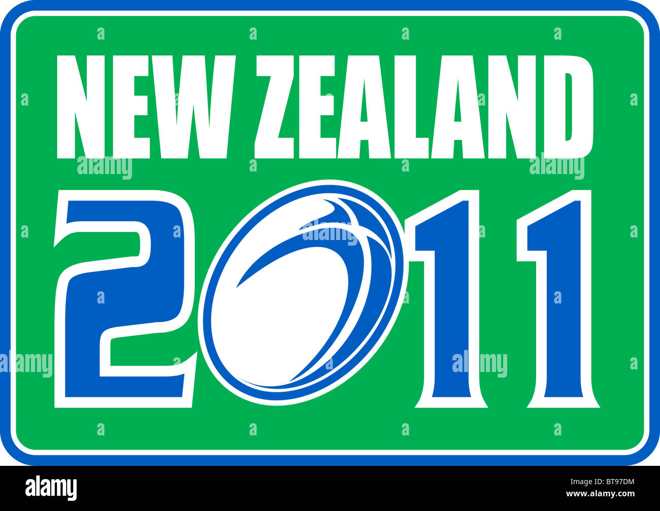 illustration of a sign, symbol showing a rugby ball with words "new ...