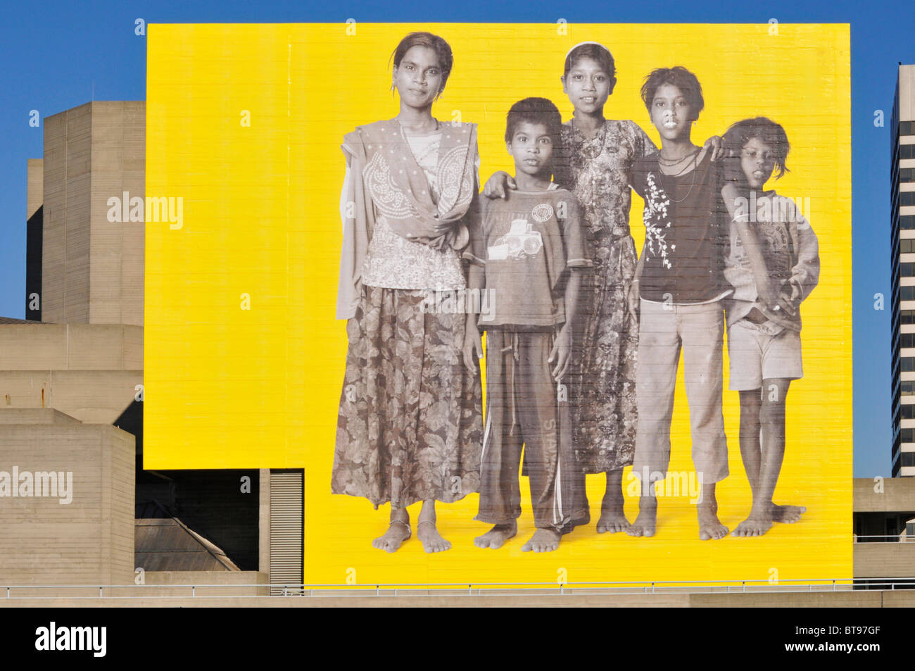 Giant photo poster on National Theatre as part of Aviva "You Are The ...