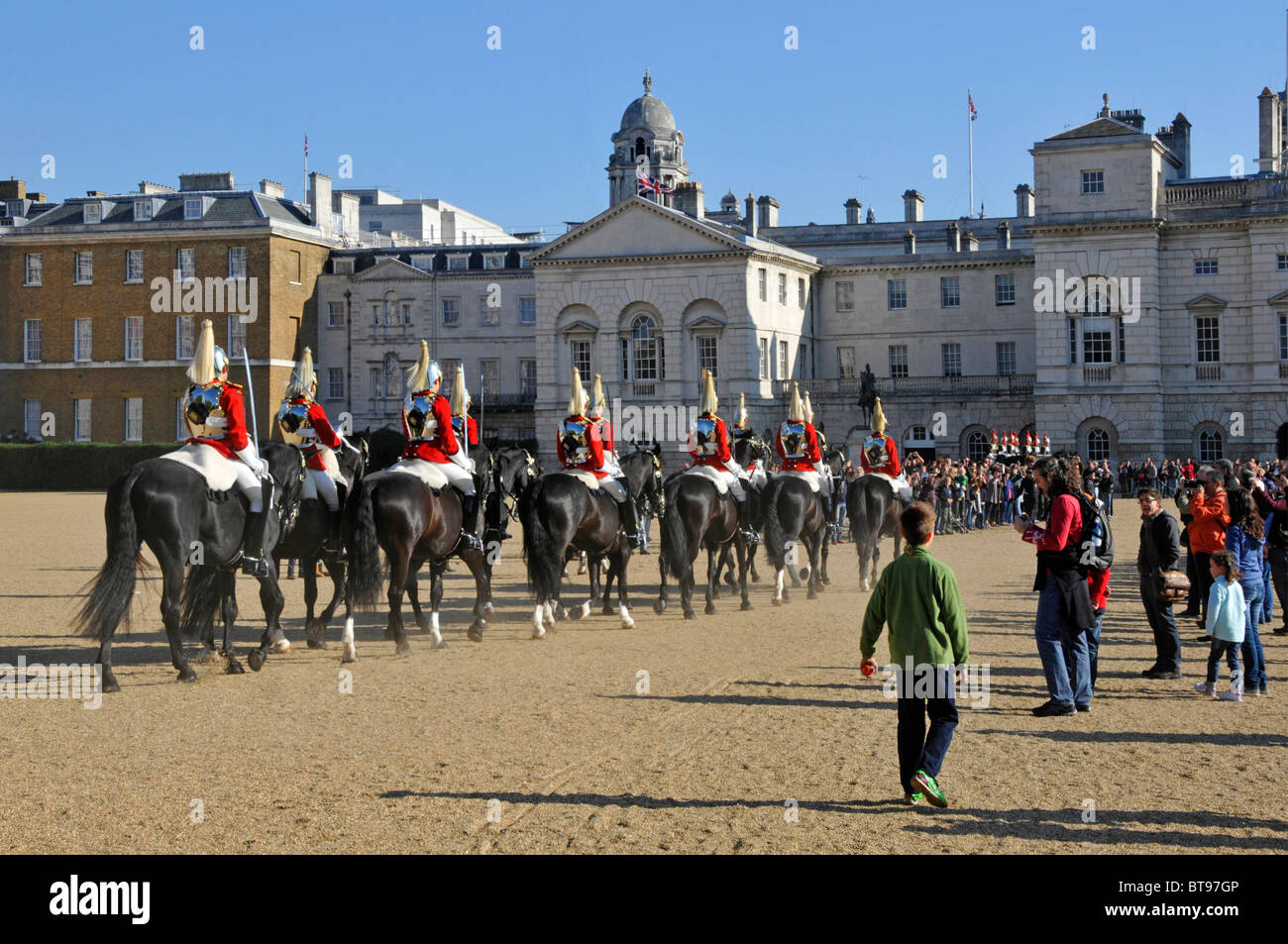Life Guards Household Cavalry Mounted Regiment soldiers wearing cuirass ...