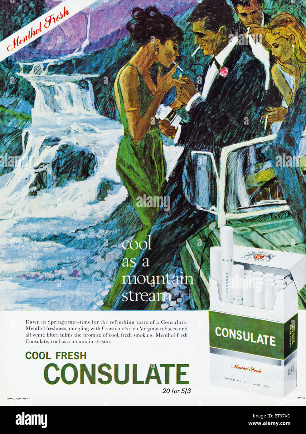 Advert for Consulate menthol cigarettes in magazine dated 10th November ...
