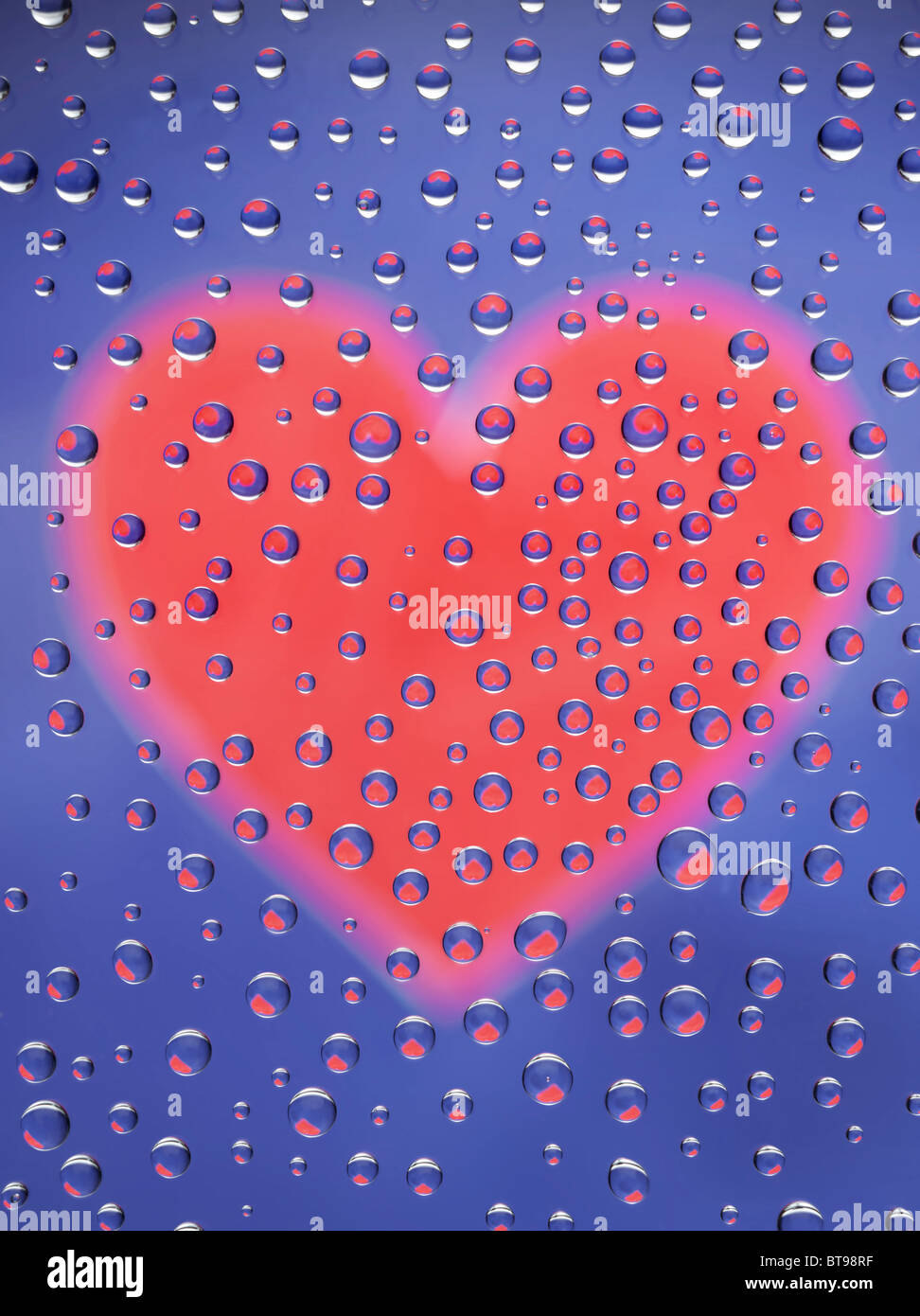 Heart shape background with water drops above Stock Photo - Alamy