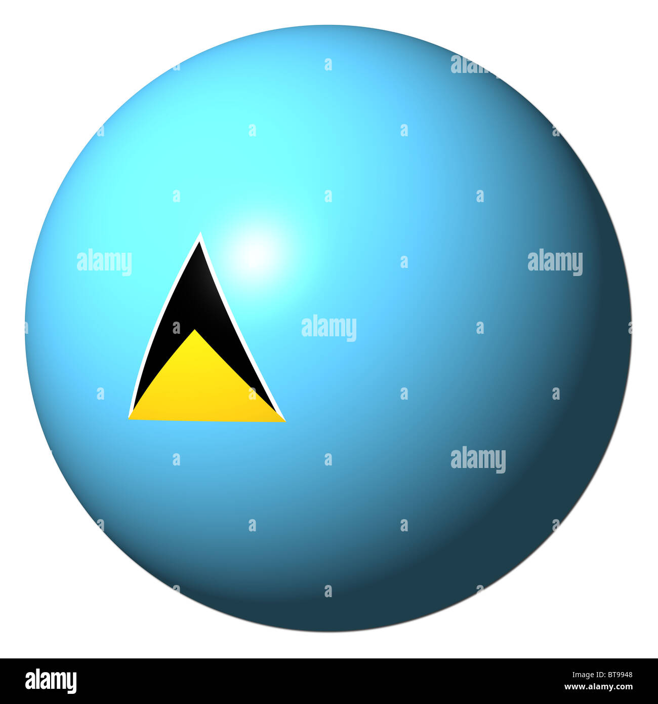 St Lucia flag sphere isolated on white illustration Stock Photo - Alamy