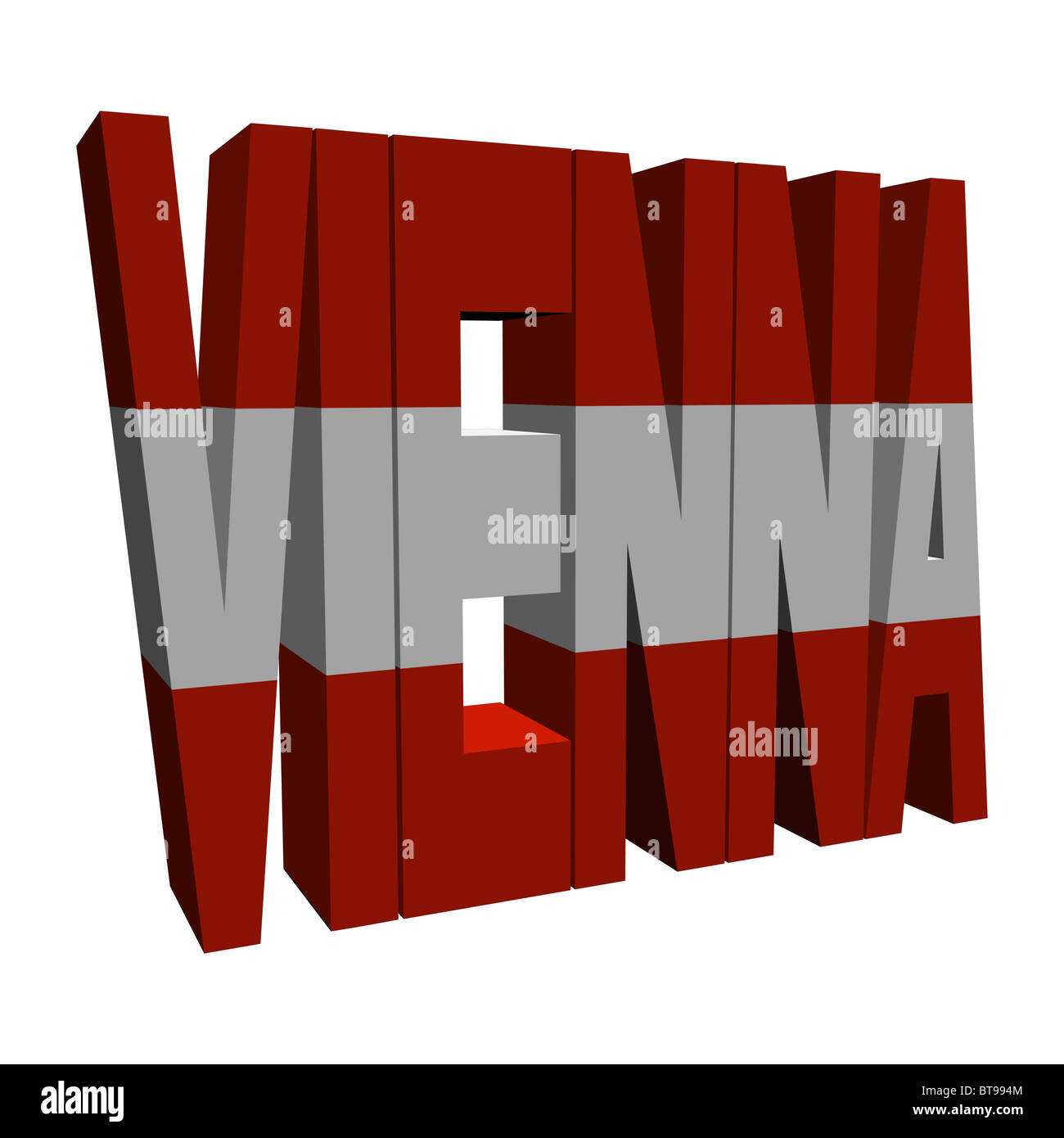 Vienna 3d text with Austrian flag on white illustration Stock Photo - Alamy