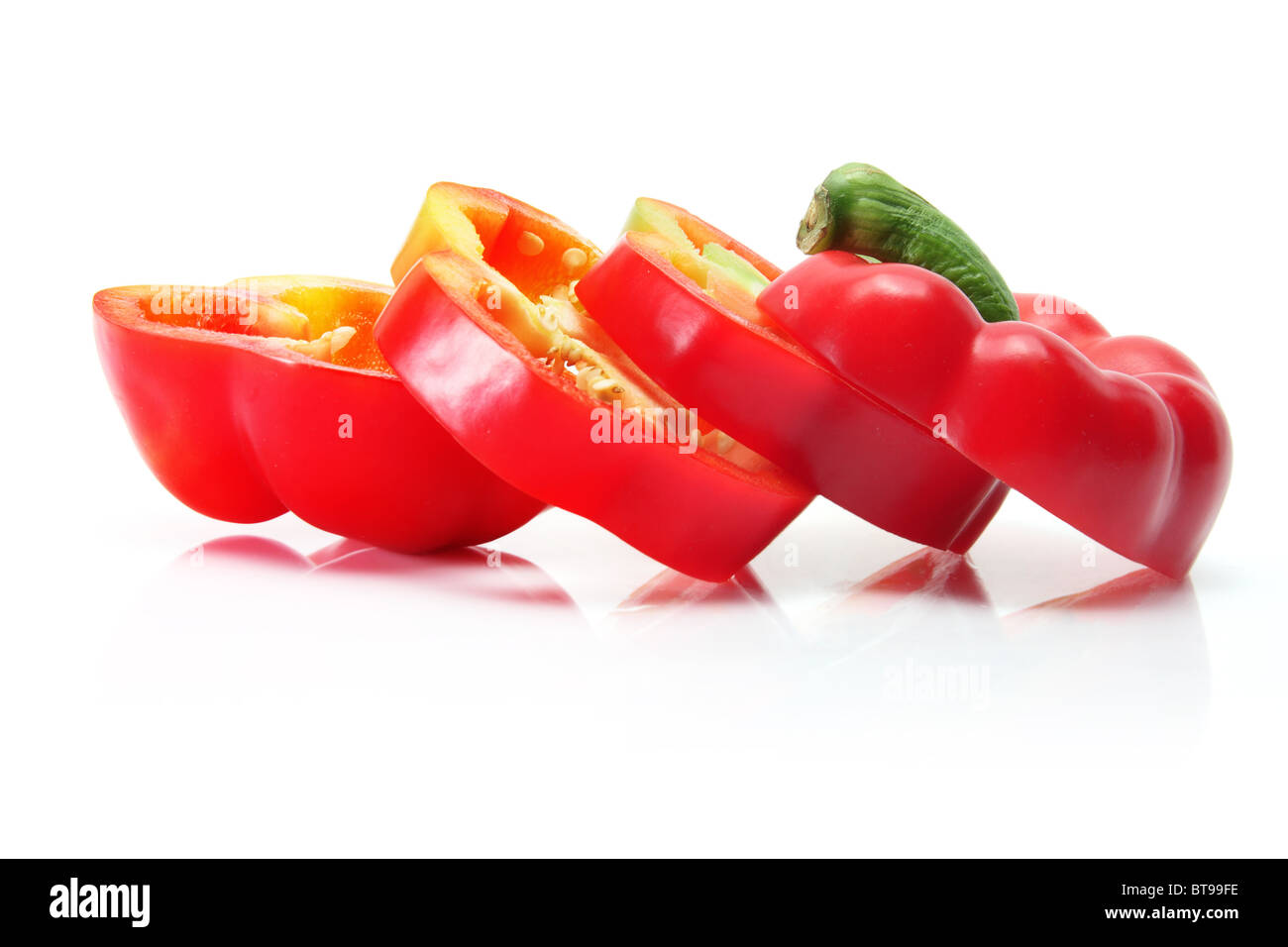 Slices of Red Capsicum Stock Photo - Alamy