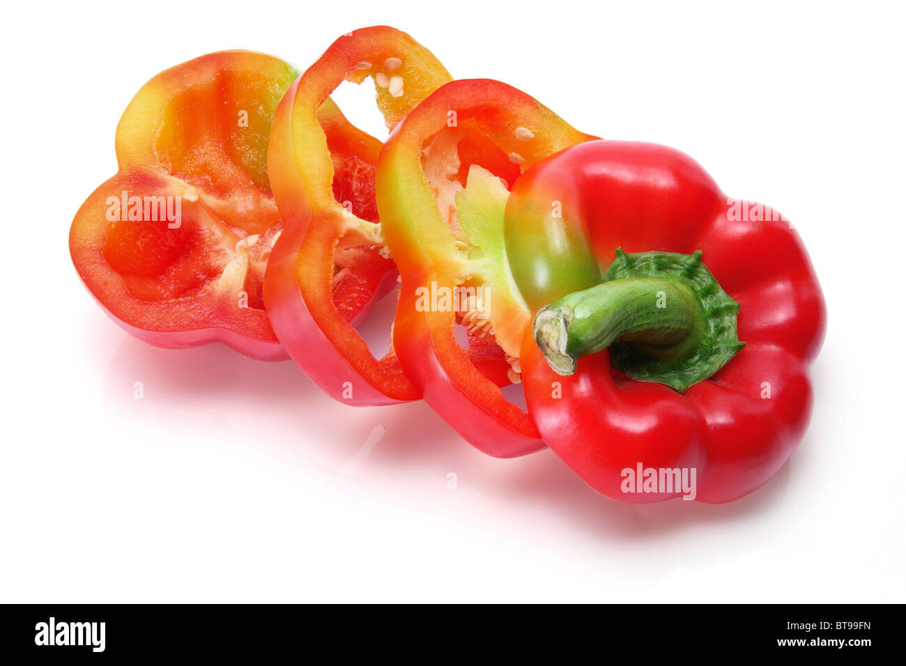Slices of Red Capsicum Stock Photo - Alamy