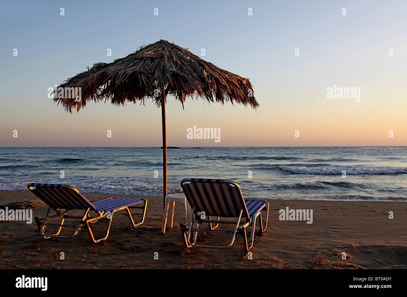 Sunrise on the beach, Stalis, Crete, Greece, Europe Stock Photo - Alamy