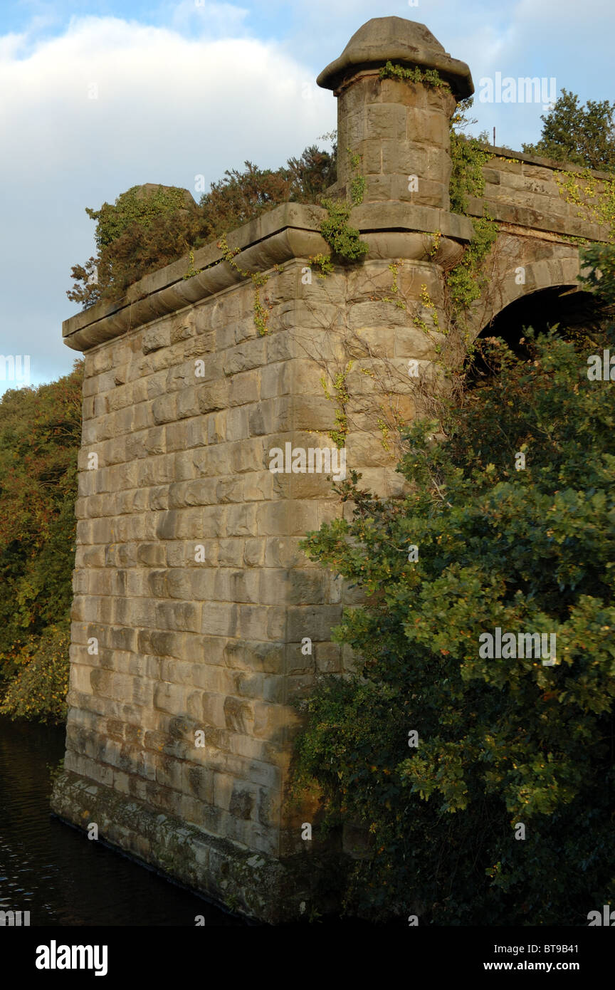 Stone pier of the old Severn Railway Bridge at Sharpness, beside the ...