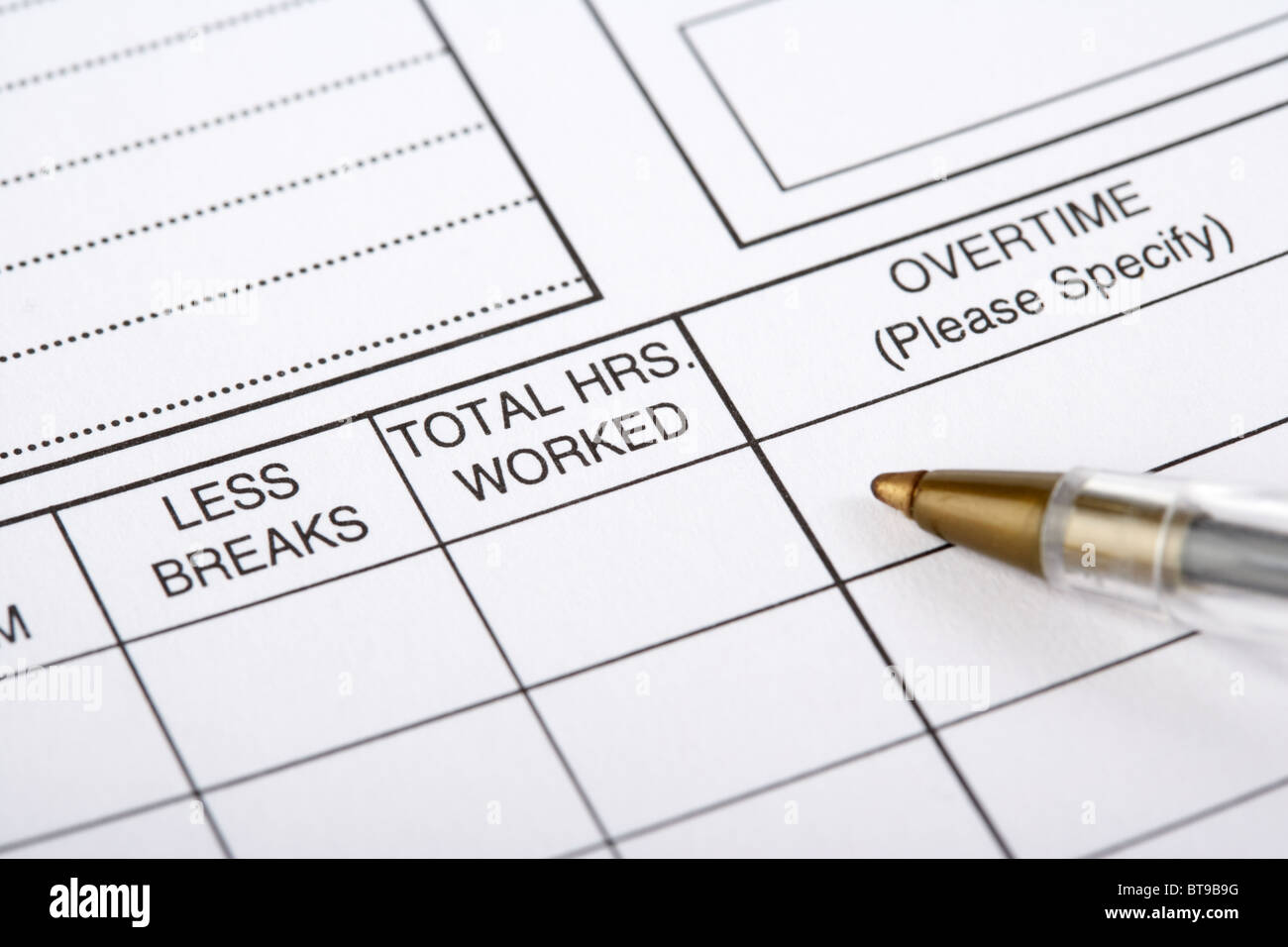 hours worked overtime and breaks on a weekly timesheet for a temping ...