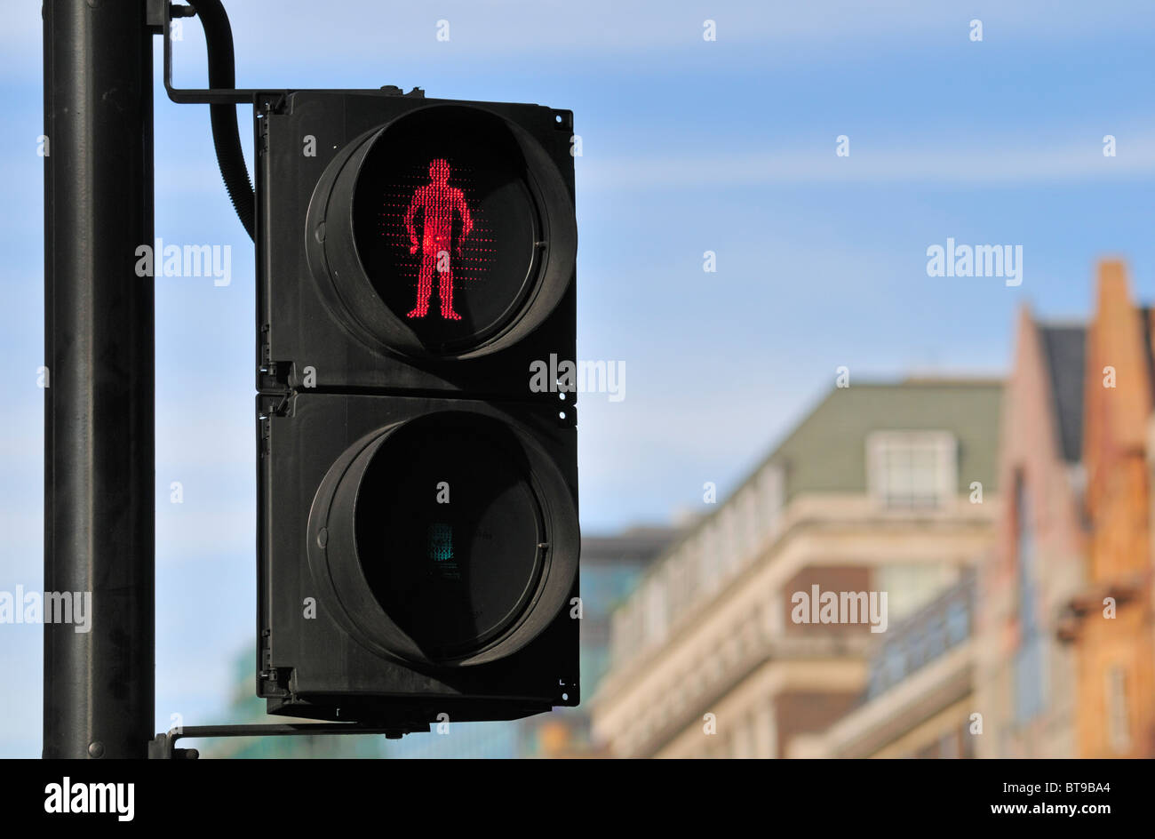 Red pedestrian traffic light, London, United Kingdom Stock Photo - Alamy