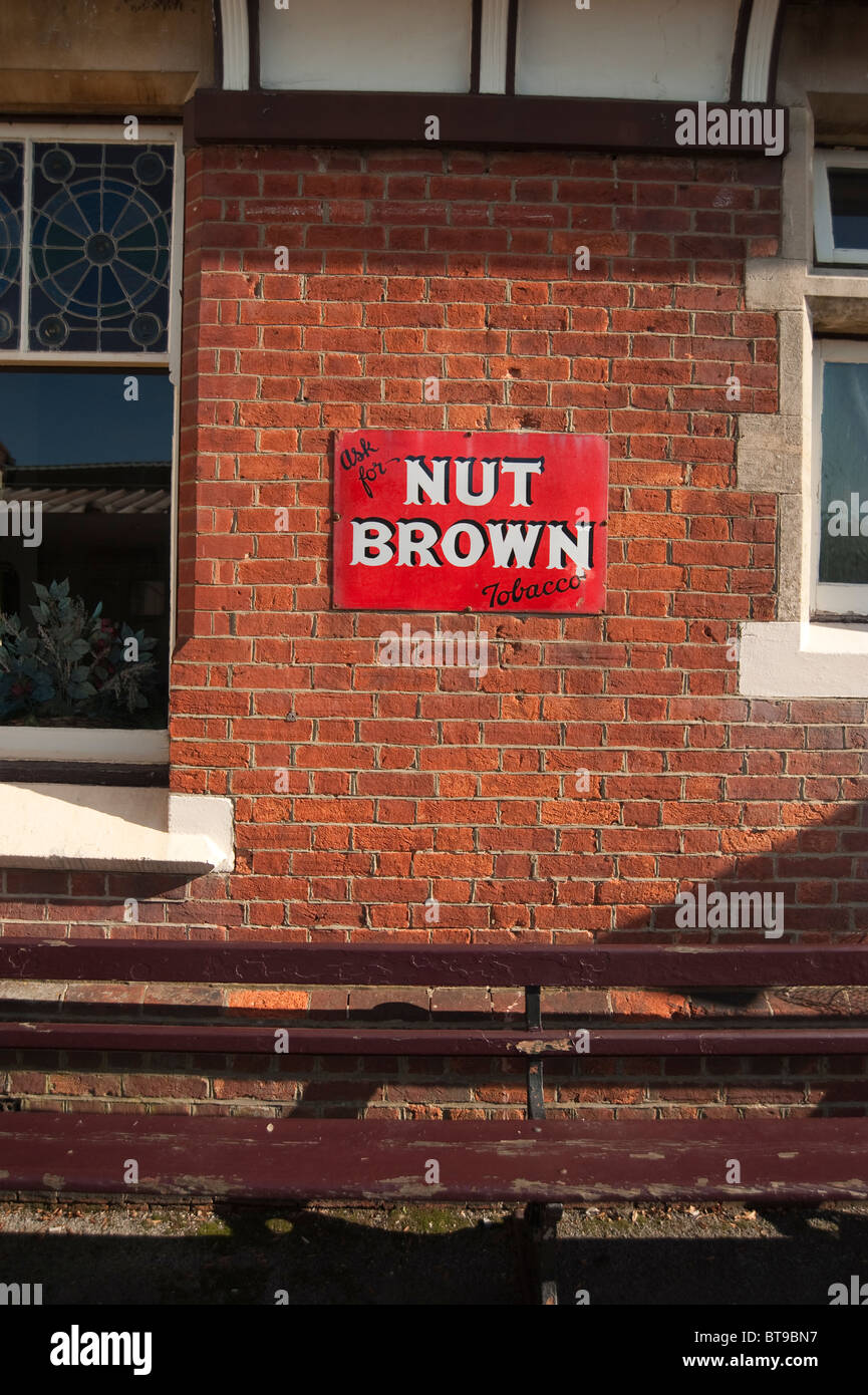 Nut Brown Tobacco Enamel Sign, Sheffield Park Station, Bluebell Railway ...