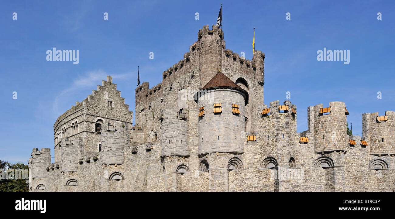 The castle Gravensteen / castle of the count at Ghent, Belgium Stock ...
