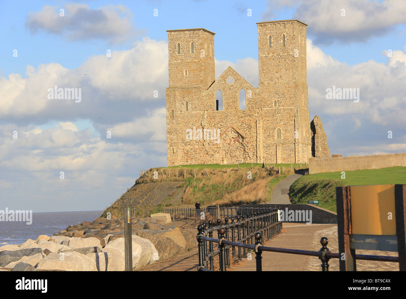 Reculver Towers and Roman Fort by the Sea Stock Photo - Alamy