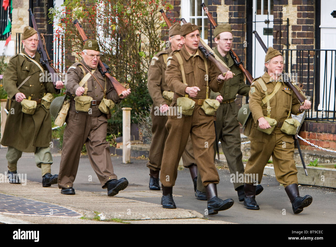 Dads Army - Homeguard Defence Force on the March Stock Photo - Alamy