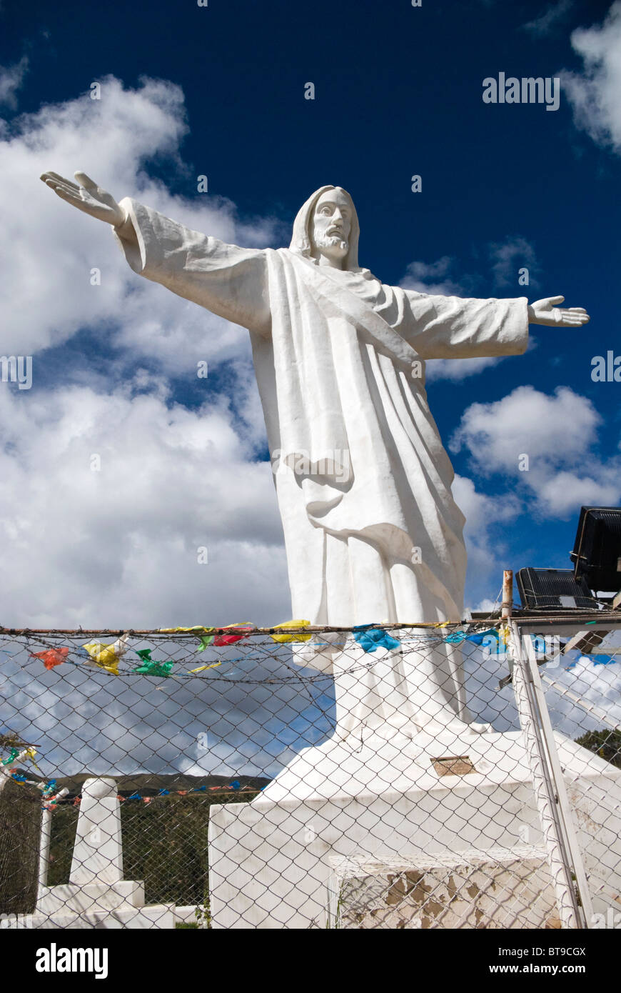 Peru, Cusco, statue of White Jesus on hill above Cusco Stock Photo - Alamy