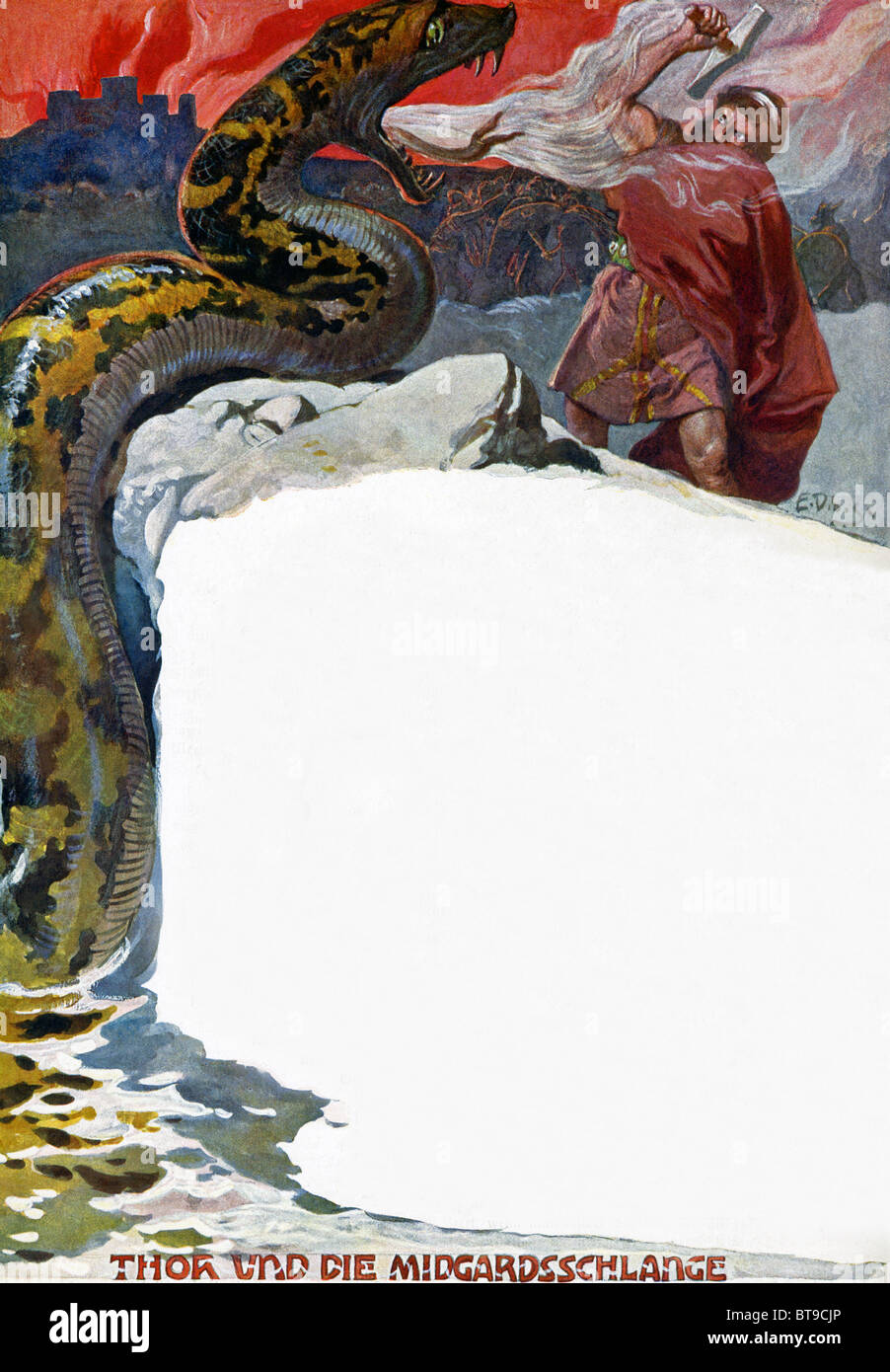 Midgard Serpent And Thor