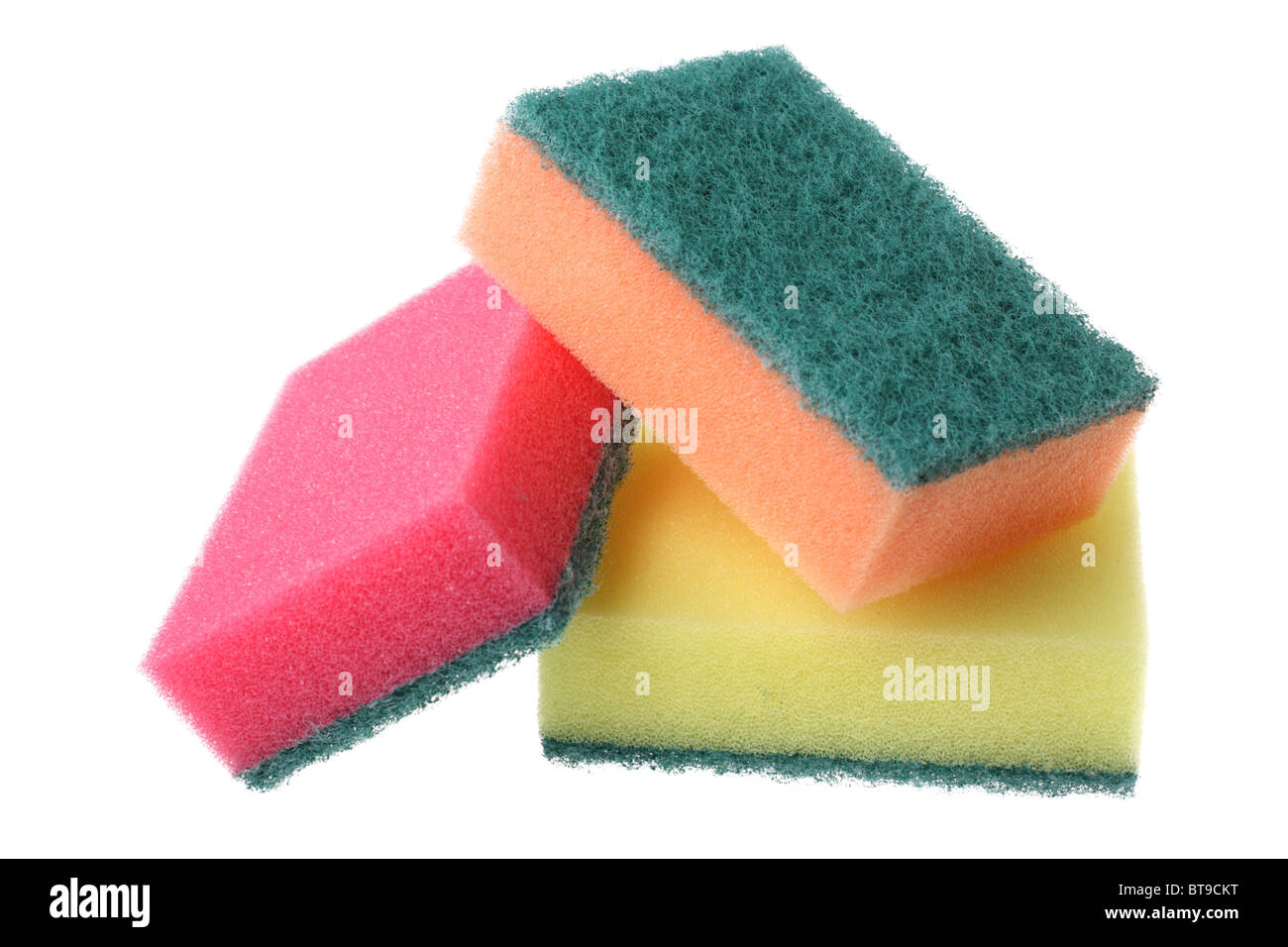 Three colored kitchen sponges isolated on white background Stock Photo ...