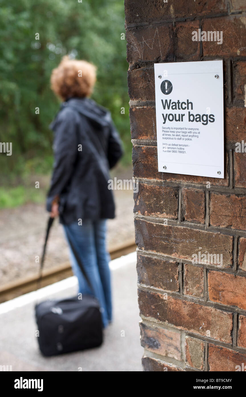 Railway passenger warning sign hi-res stock photography and images - Alamy