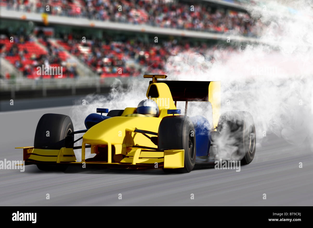 breakdown of formula one race car on speed track Stock Photo - Alamy