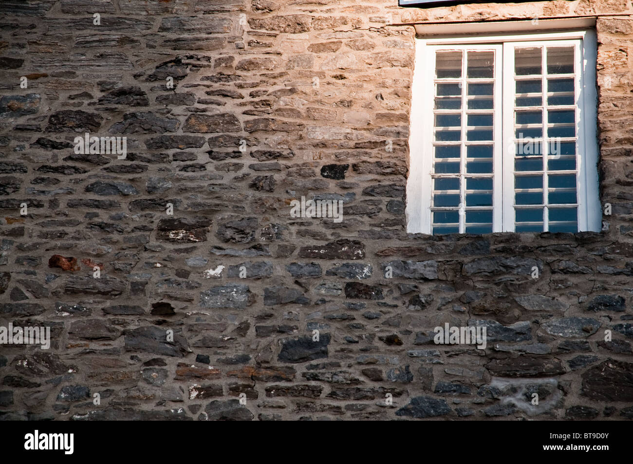 Stone wall and window in Old Montreal, Canada Stock Photo - Alamy