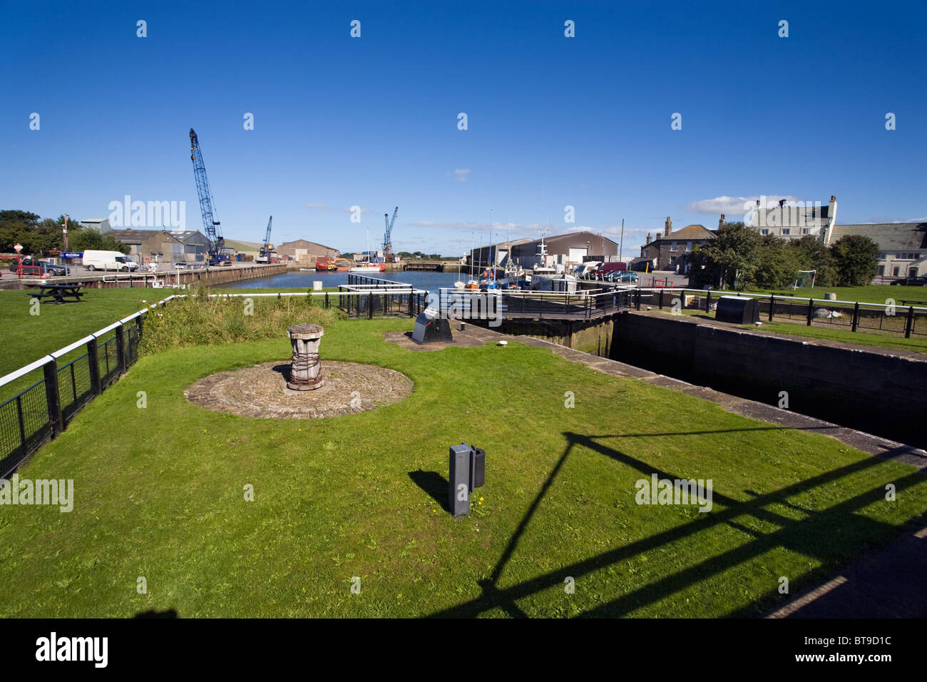 Lock connecting Glasson Dock with the Lancaster Canal Stock Photo - Alamy