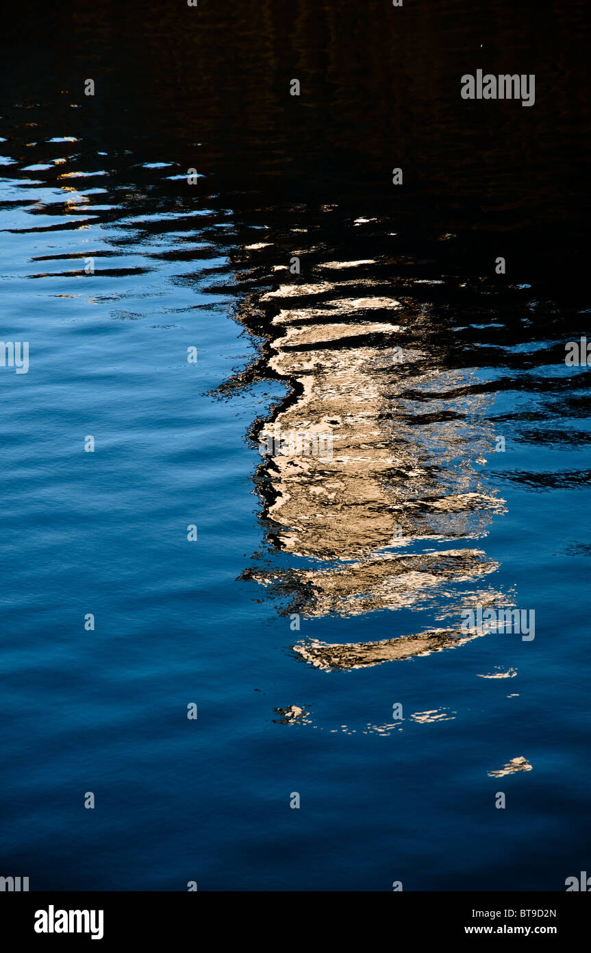 Metal surface reflections on water Stock Photo - Alamy