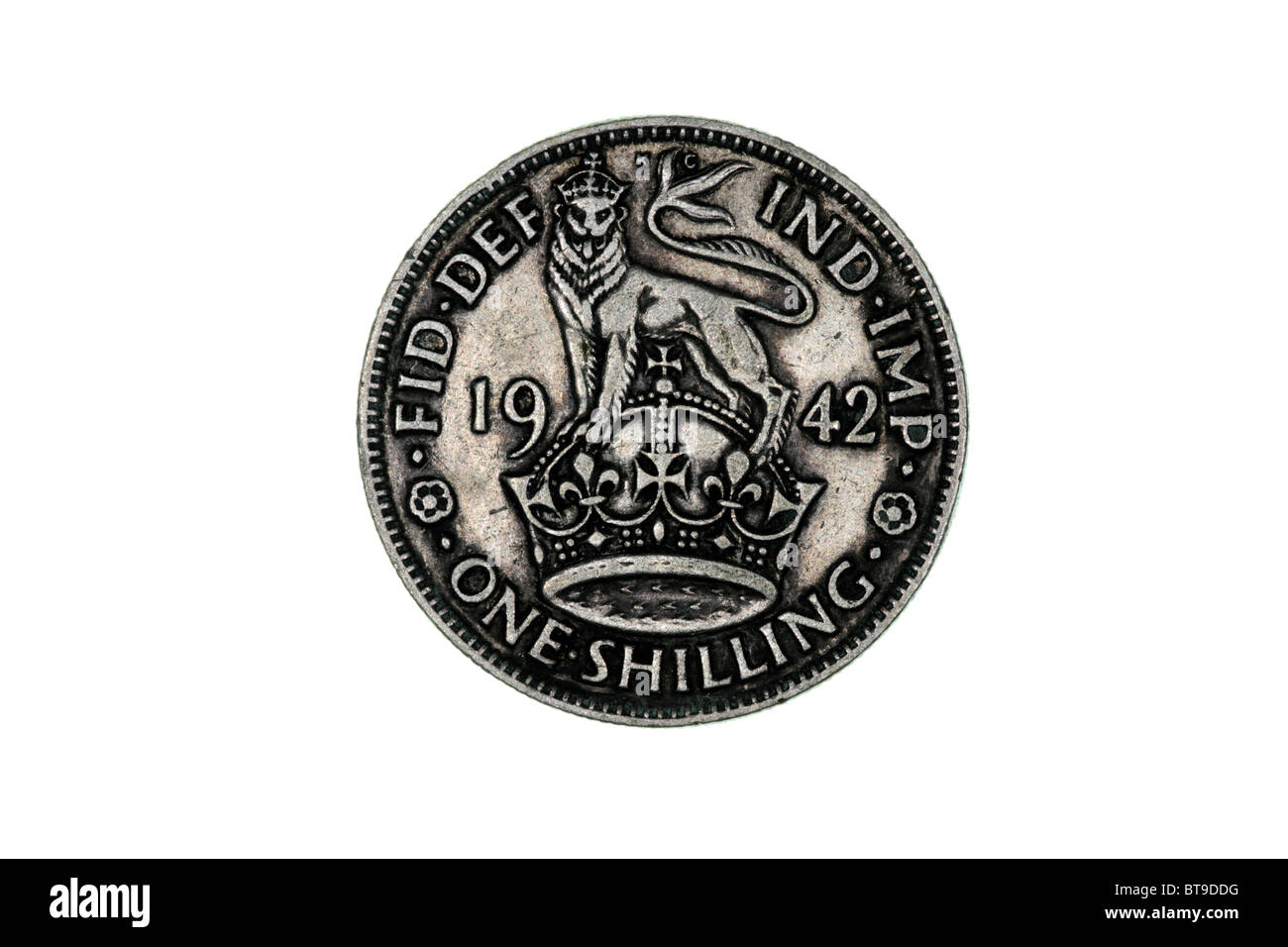 Old British Shilling Stock Photo - Alamy