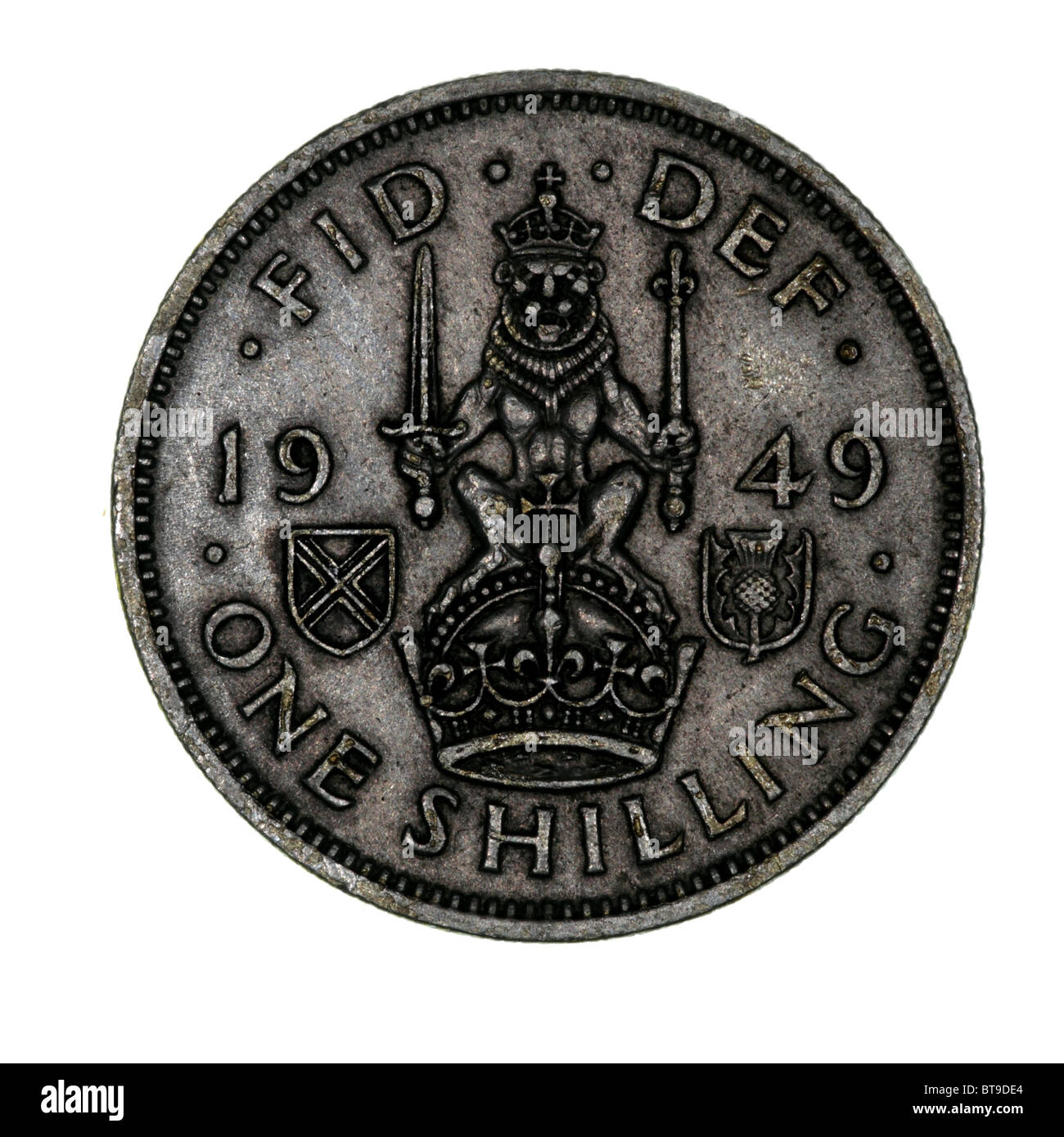 Old British Shilling Stock Photo - Alamy