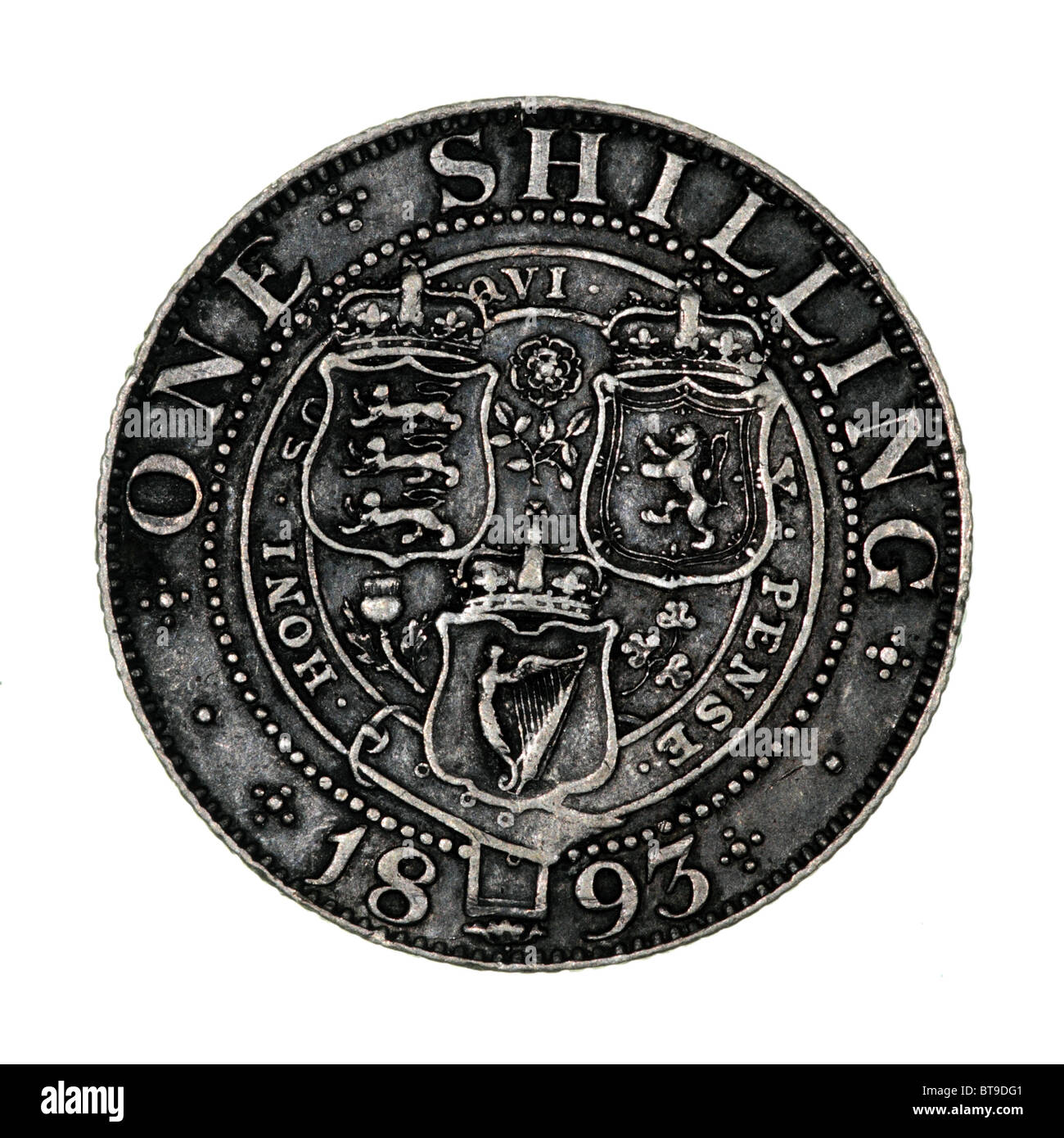 Old British Shilling Stock Photo - Alamy