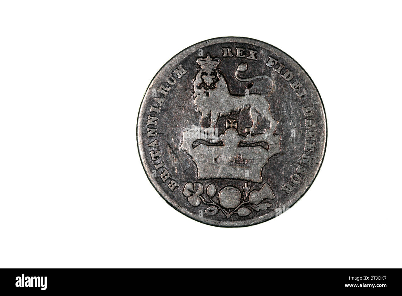 Old British Shilling Stock Photo - Alamy