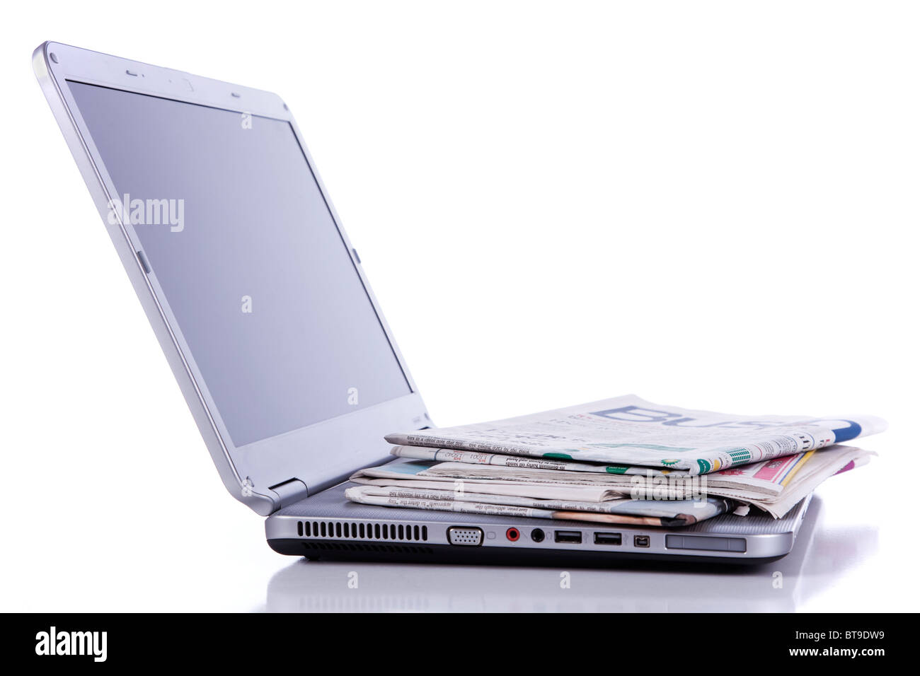 Reading writing laptop newspaper hi-res stock photography and images ...